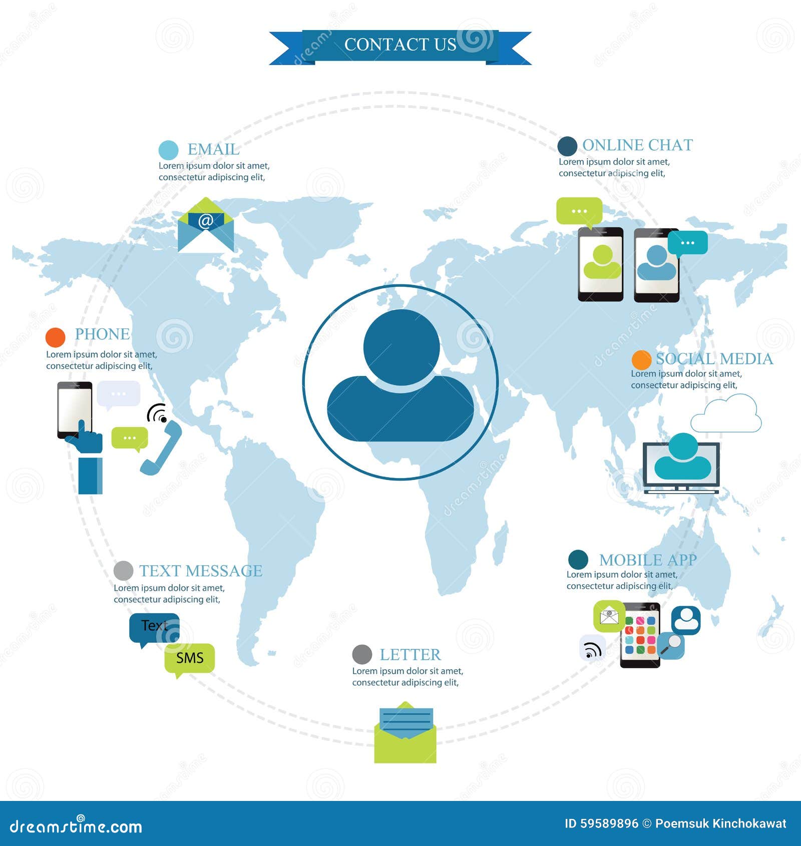 Contact us. stock vector. Illustration of global, layout - 59589896