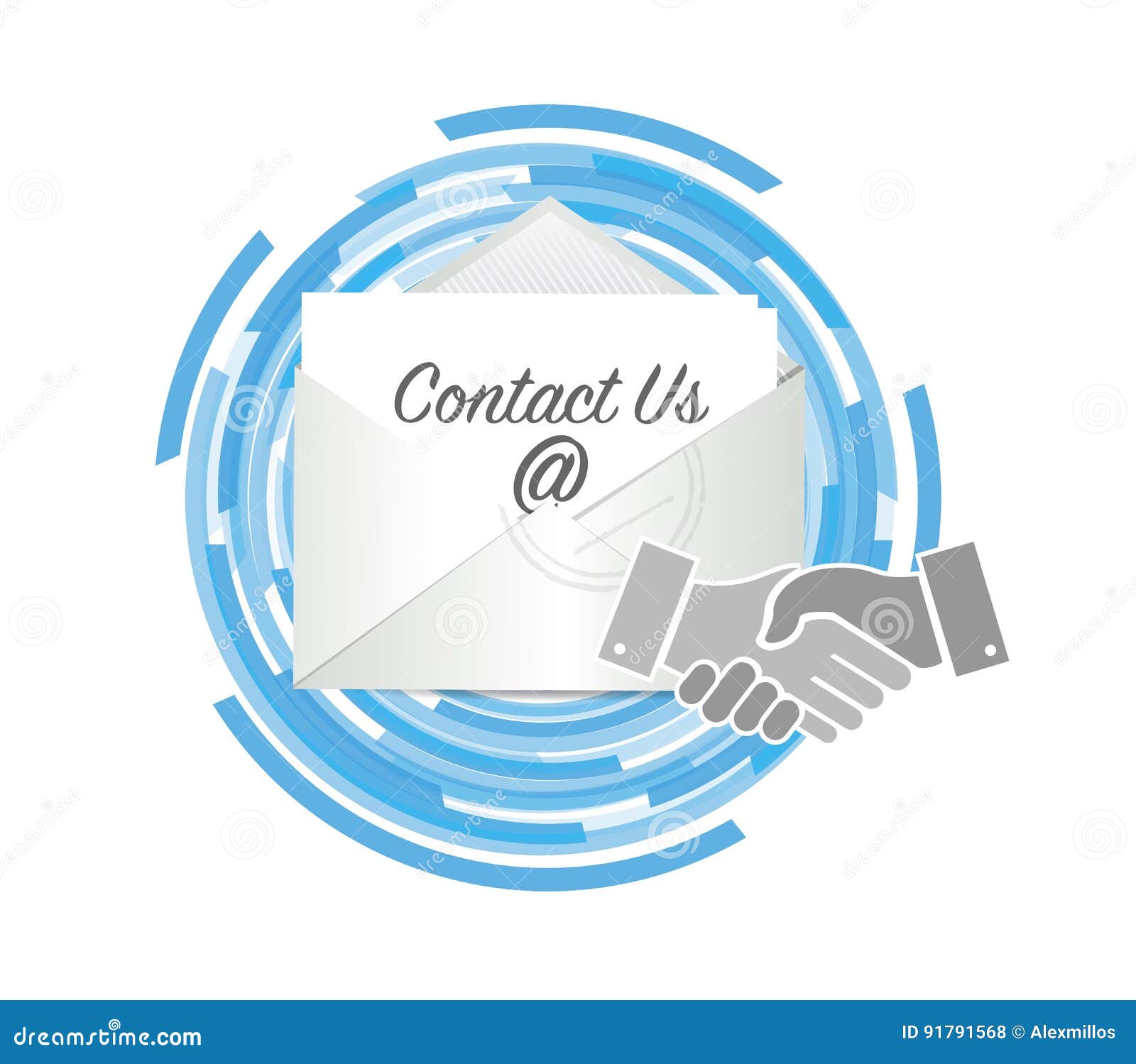 Contact Us Handshake Concept Stock Illustration - Illustration of ...