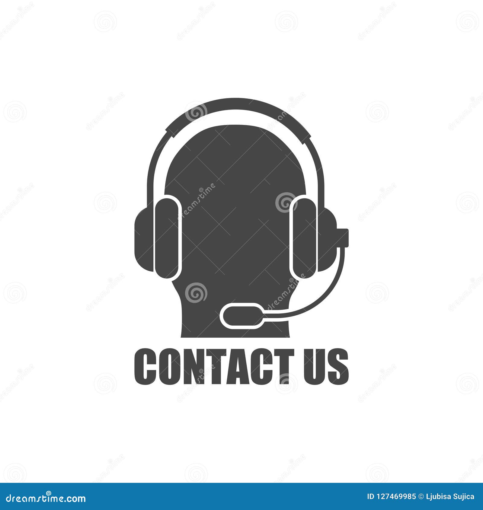 Contact Us Icon, Simple Vector Logo Stock Vector - Illustration of call ...