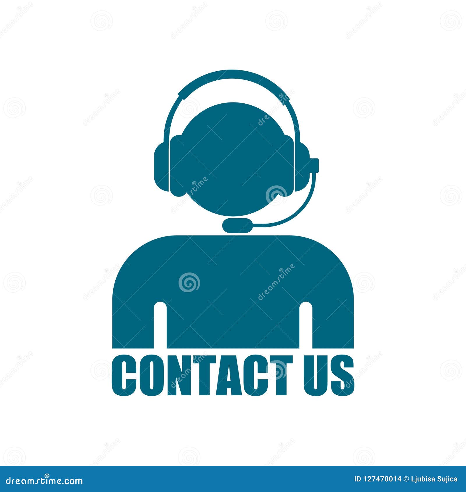 Contact Us Icon, Simple Vector Logo Stock Vector - Illustration of ...