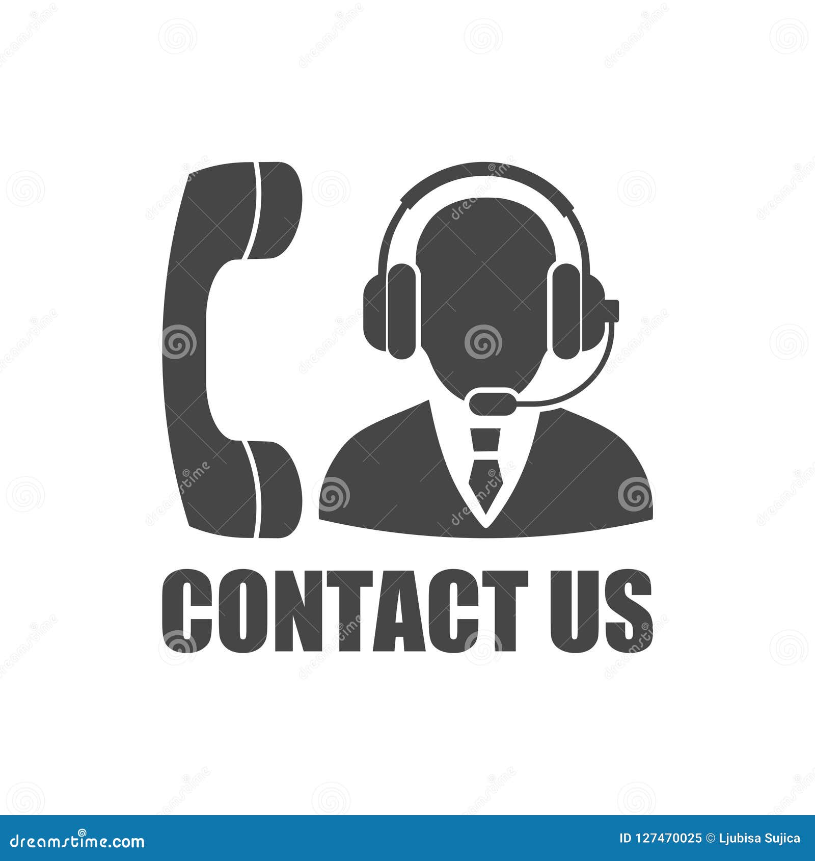 Contact Us Icon, Simple Vector Logo Stock Vector - Illustration of ...