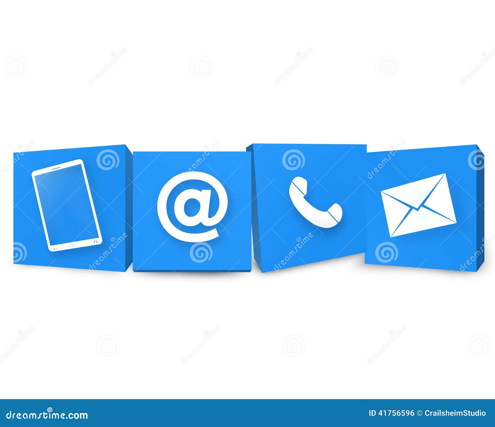 Contact Icon Set Blue