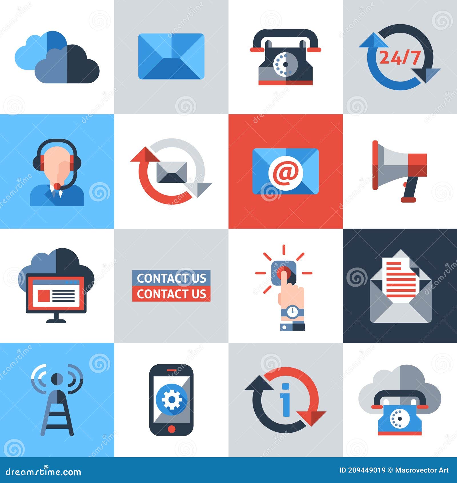Contact Us Icons Set Vector Design Illustration Stock Vector ...