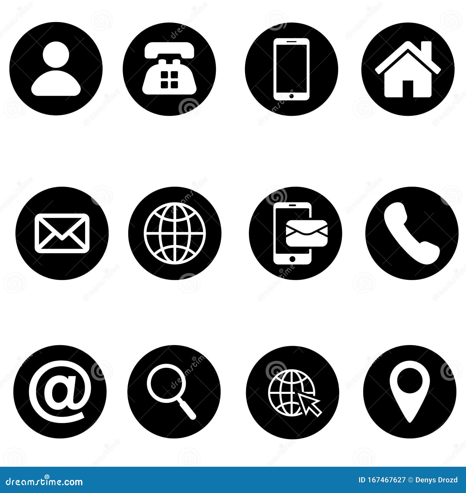 Contact Us Icons Vector Set. Web Sign Illustration Collection ... Contact Us Icons Vector Set. Web Sign Illustration Collection ...