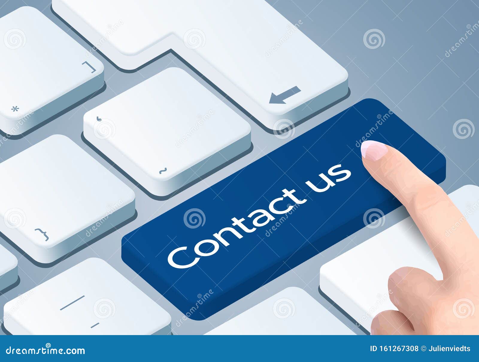 Contact Us Key - Keyboard with 3D Concept Illustration Stock ...