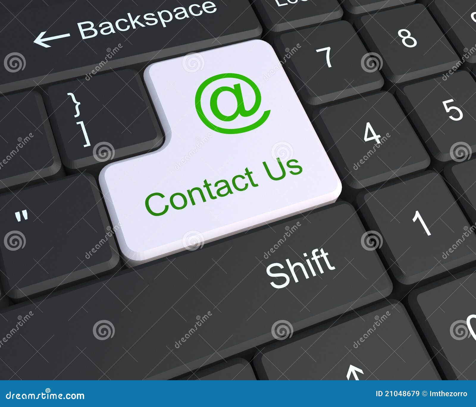 Contact us on the keyboard stock illustration. Illustration of mail ...