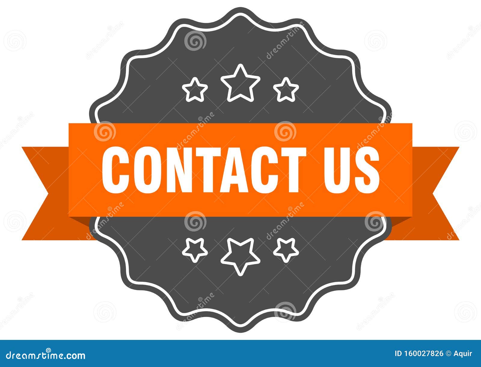 Contact us label stock vector. Illustration of label - 160027826