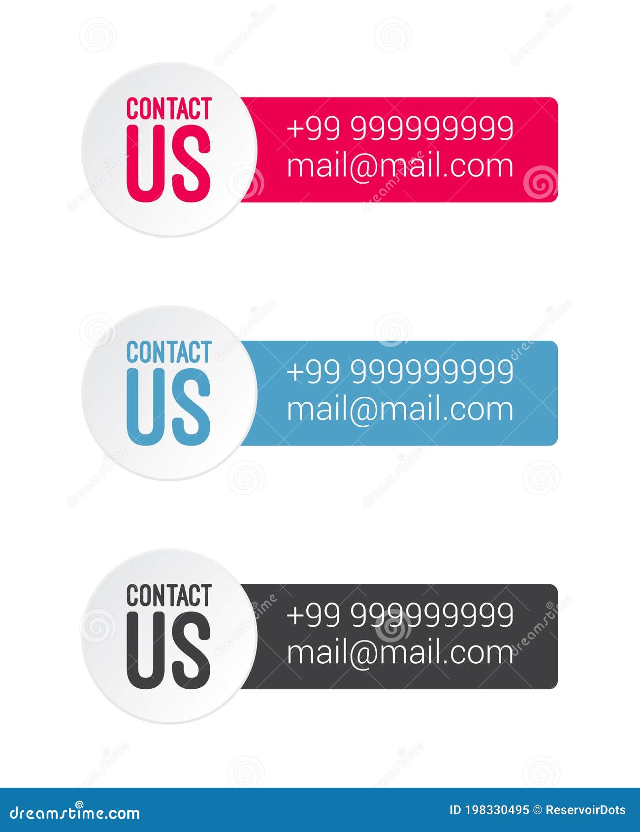Contact Us Labels stock vector. Illustration of internet - 198330495