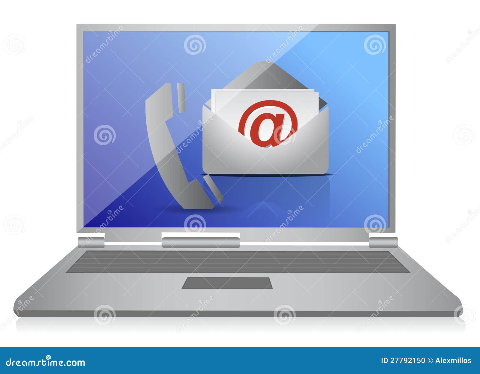 Contact us laptop stock illustration. Illustration of customer - 27792150