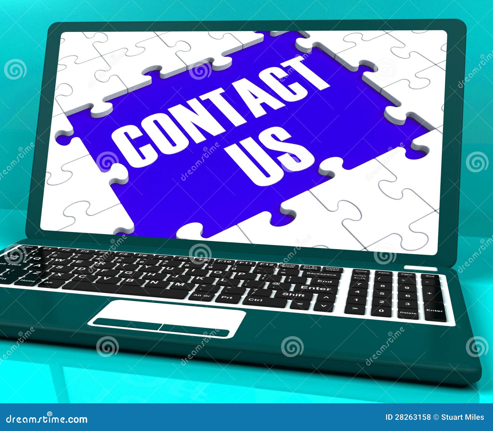 Contact Us on Laptop Shows Website Support Stock Illustration ...
