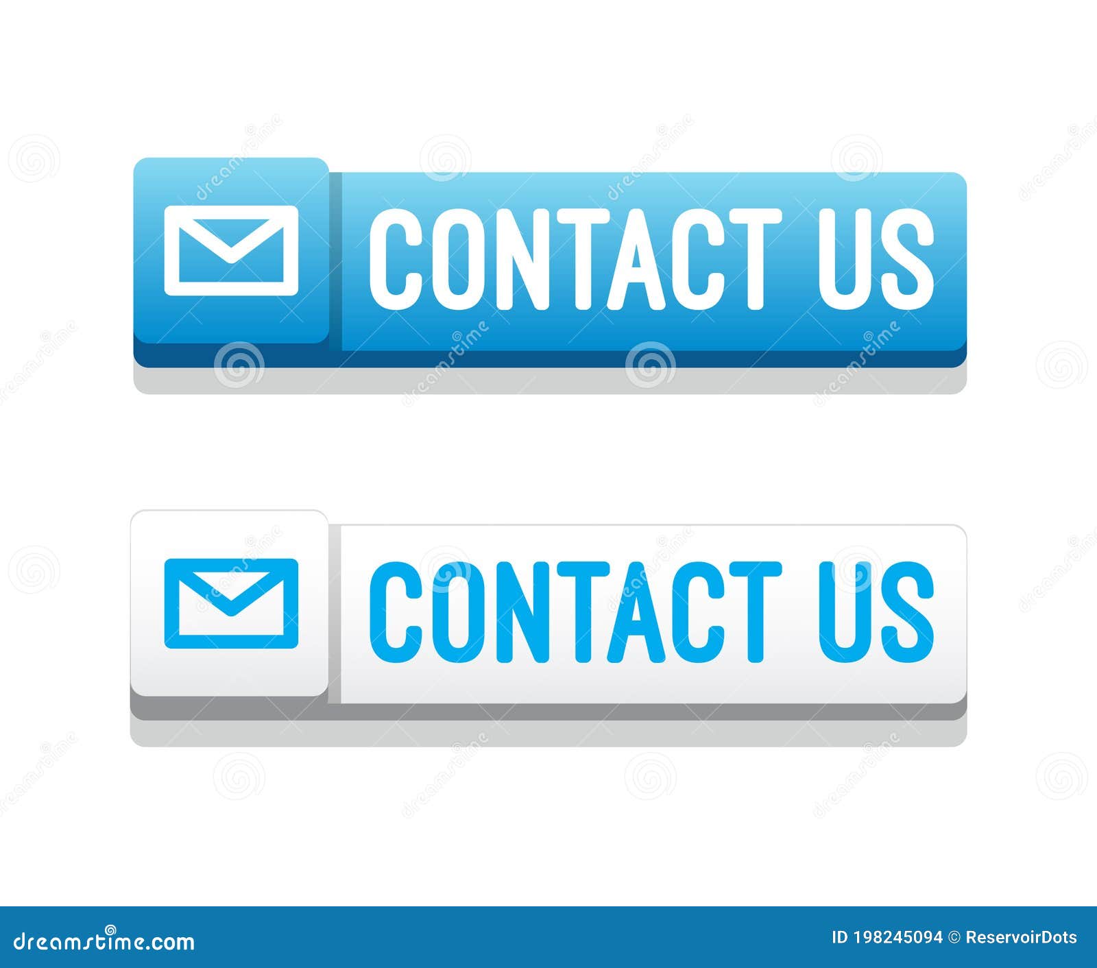 Contact Us Mail Buttons stock vector. Illustration of white - 198245094
