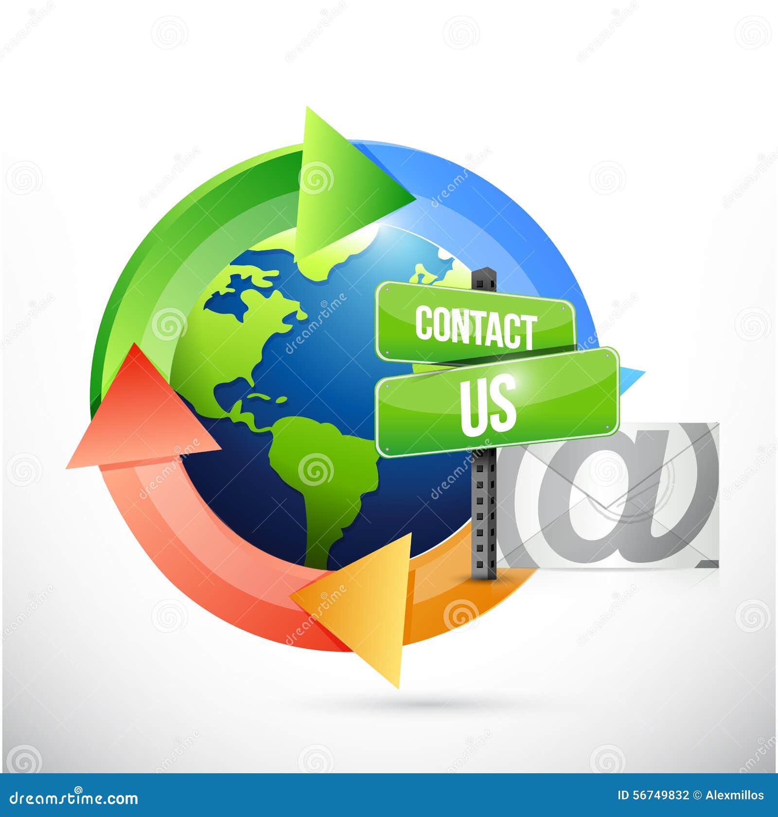 Contact Us Cycle Sign Concept Illustration Royalty-Free Cartoon ...
