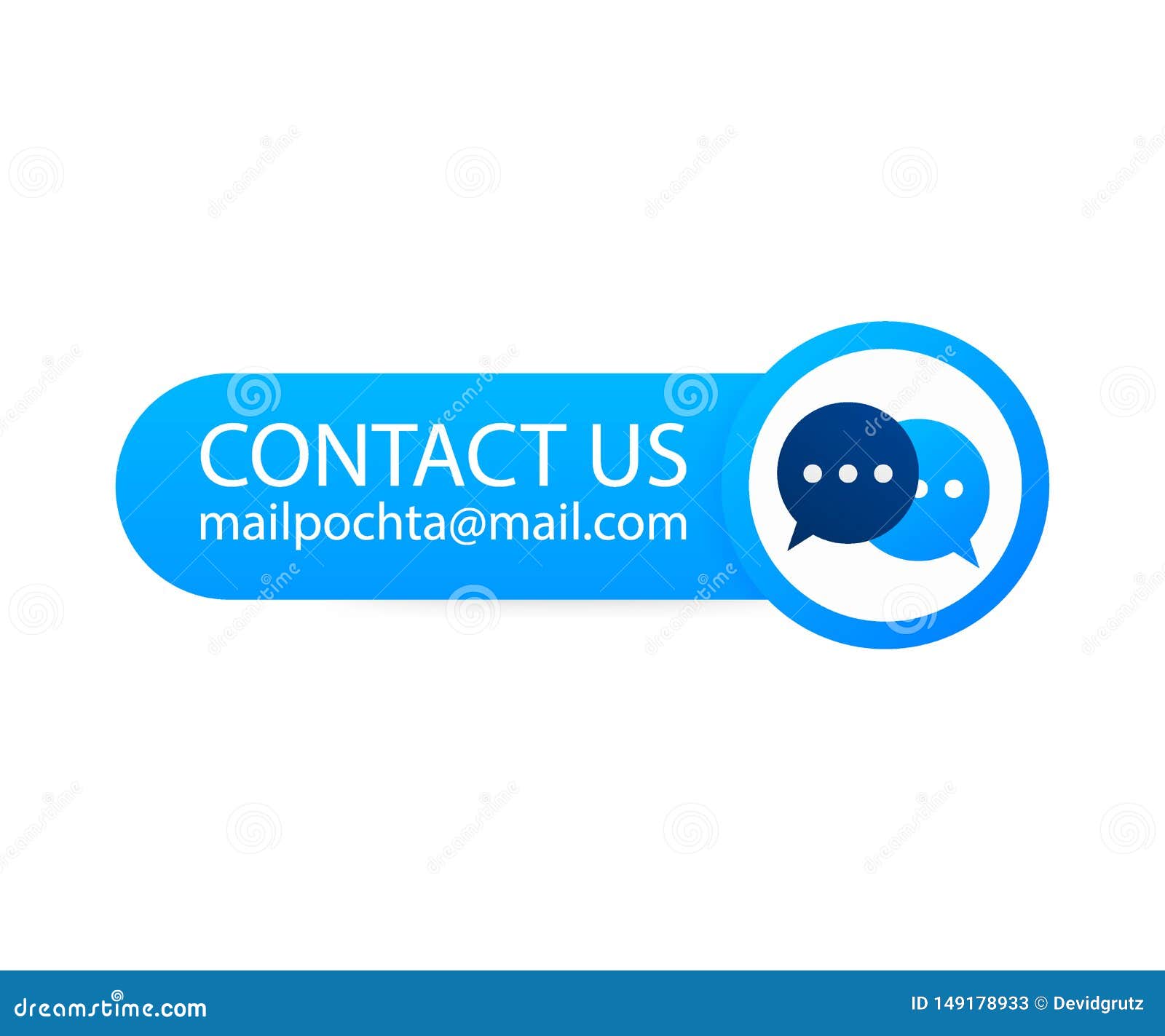 Contact Us Mail Label on Backgraund. Vector Stock Illustration Stock ...