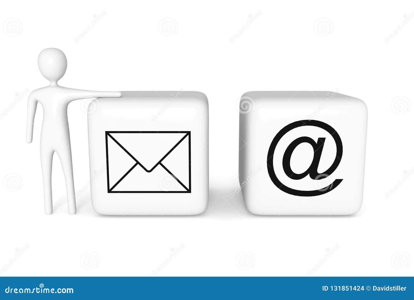 Contact Us: Mail and Web Cubes with White 3d Man, 3d Illustration Stock ...