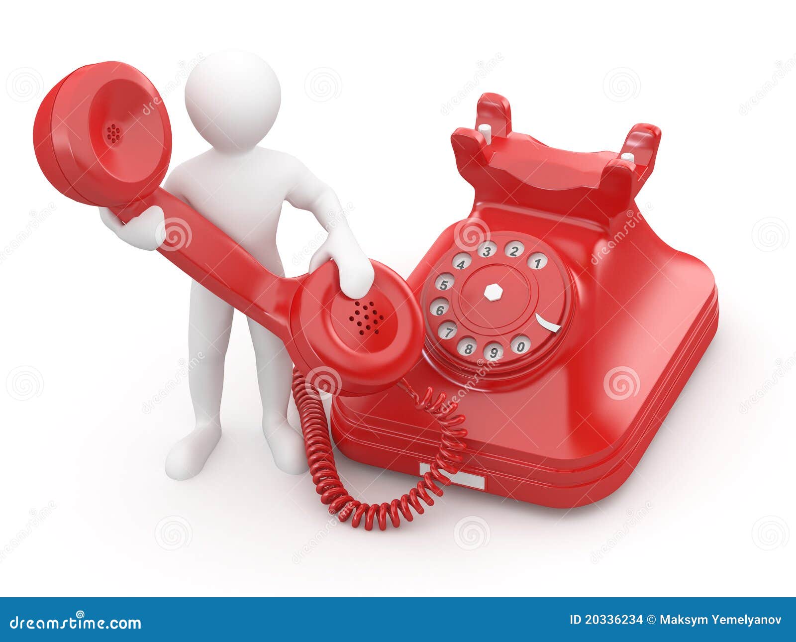 Contact Us. Men with Phone. 3d Stock Illustration - Illustration of ...