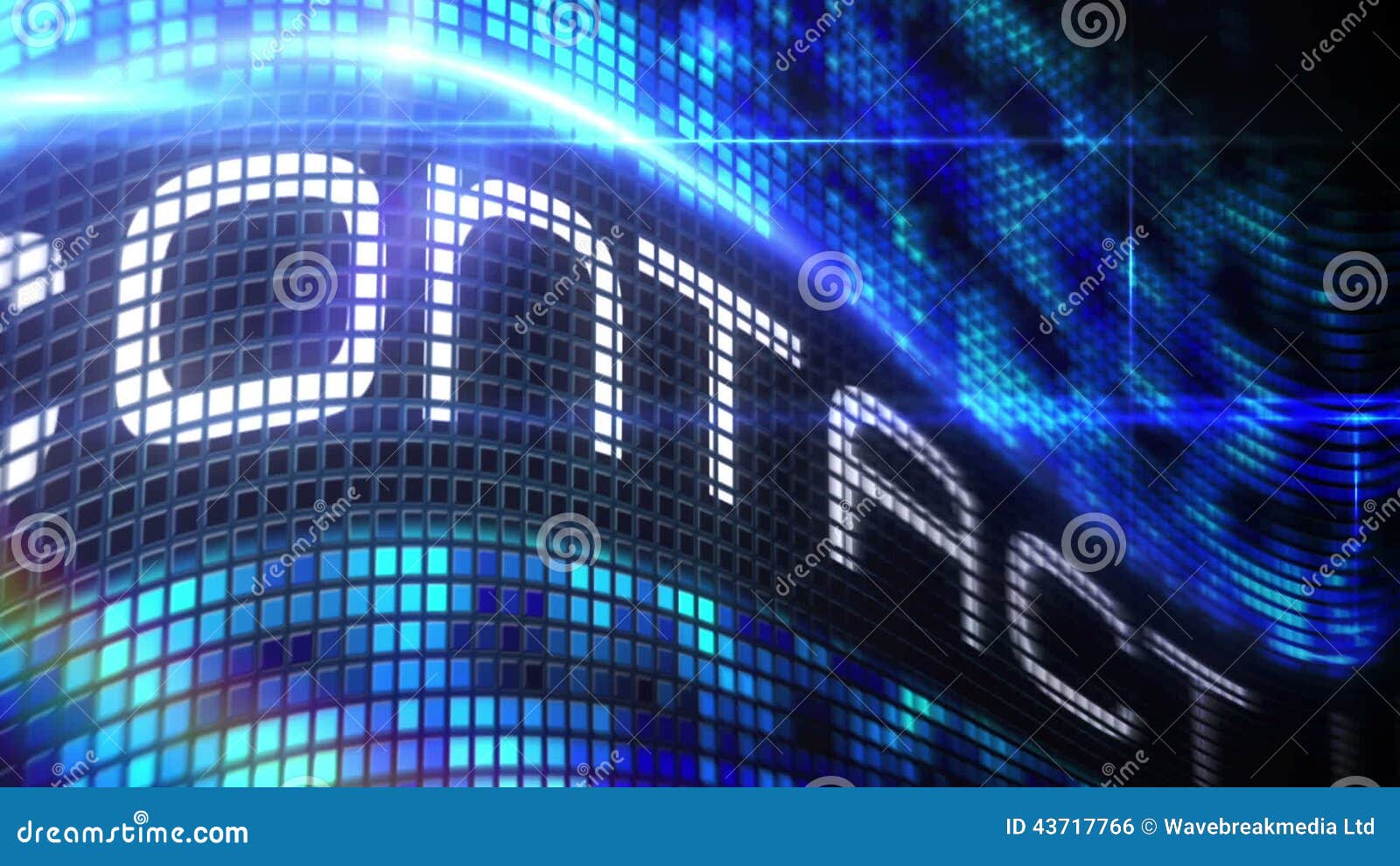 Contact Us Message on Blue Pixel Screen Stock Footage - Video of video ...