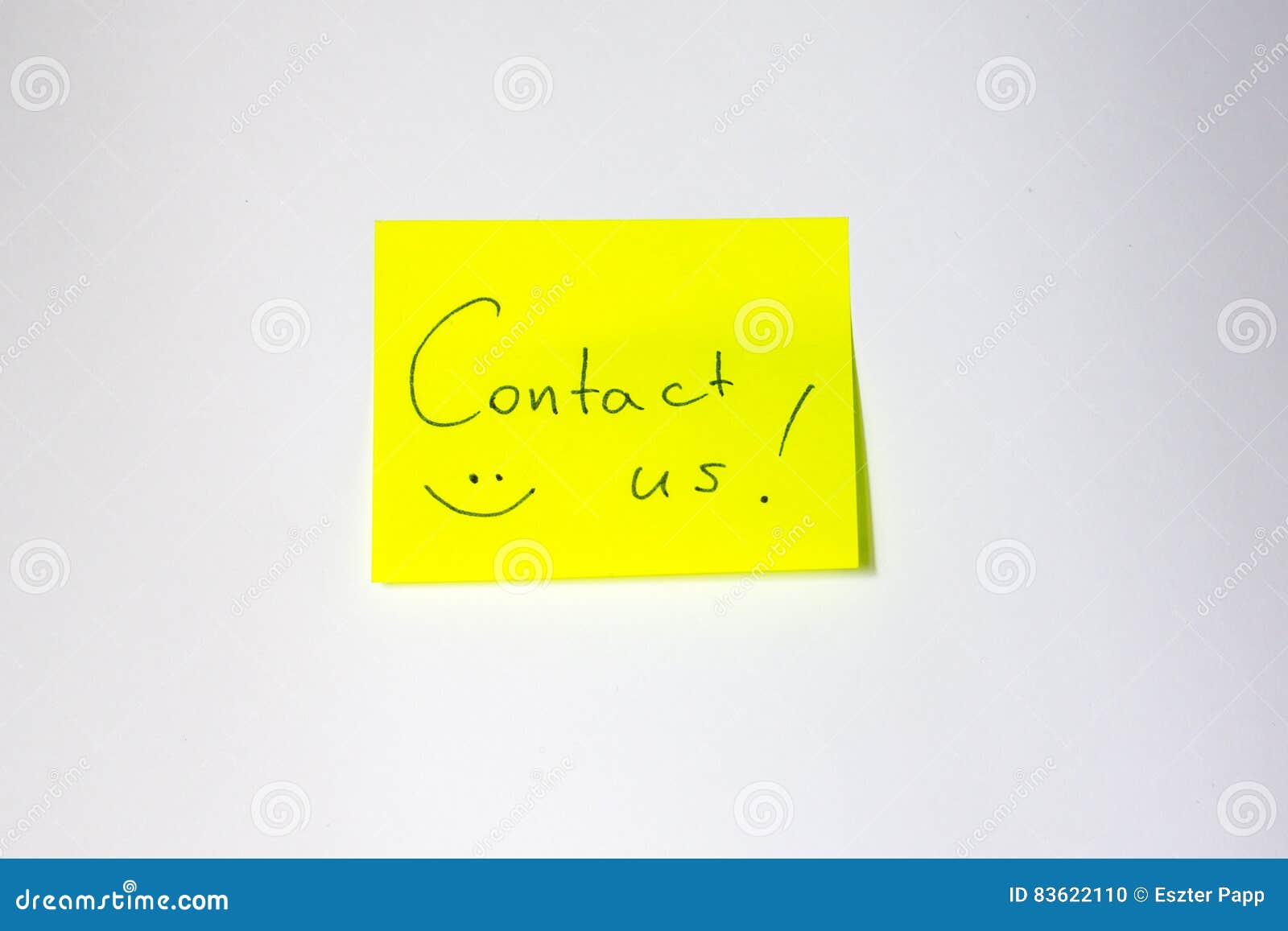 Contact Us Motivational Post-it Stock Photo - Image of priorityp ...