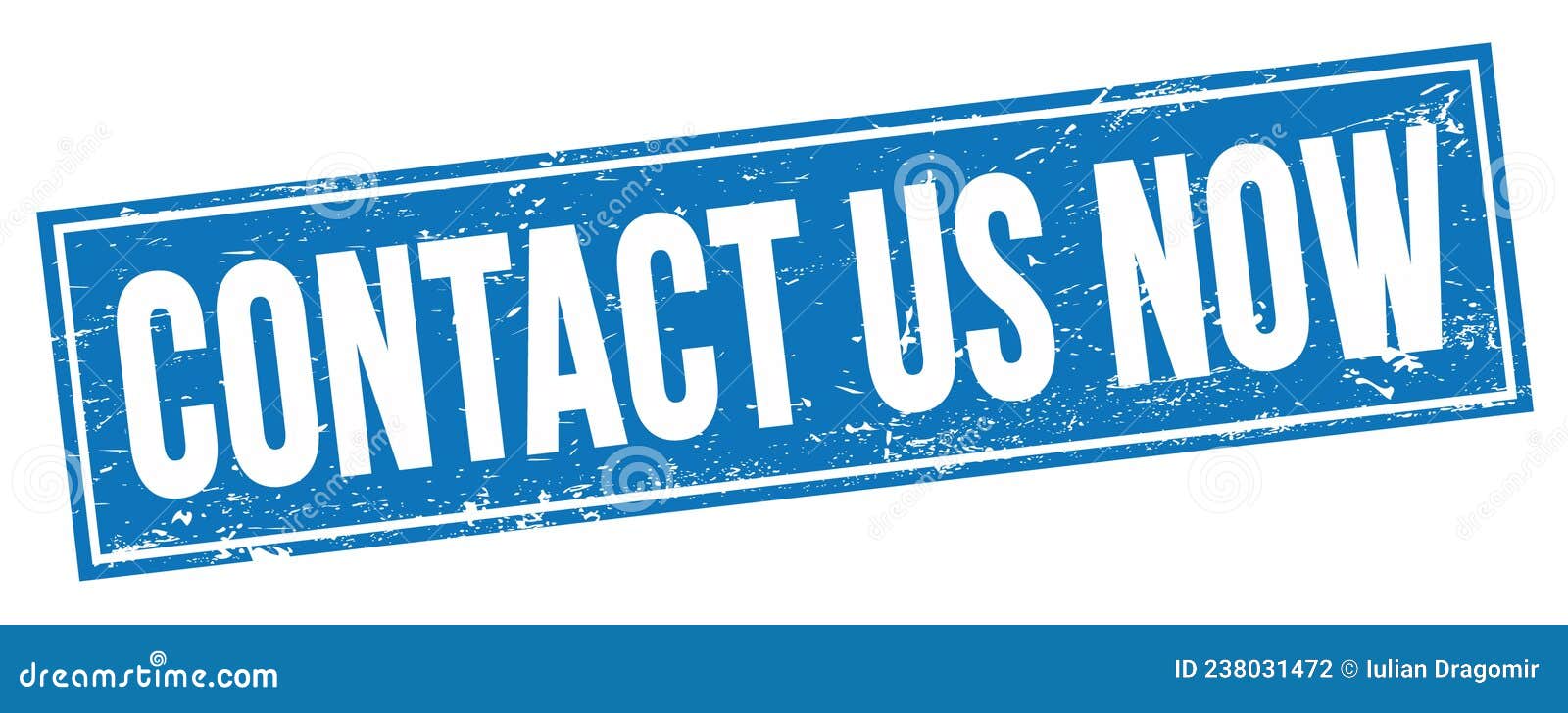 CONTACT US NOW Text on Blue Grungy Rectangle Stamp Stock Illustration ...