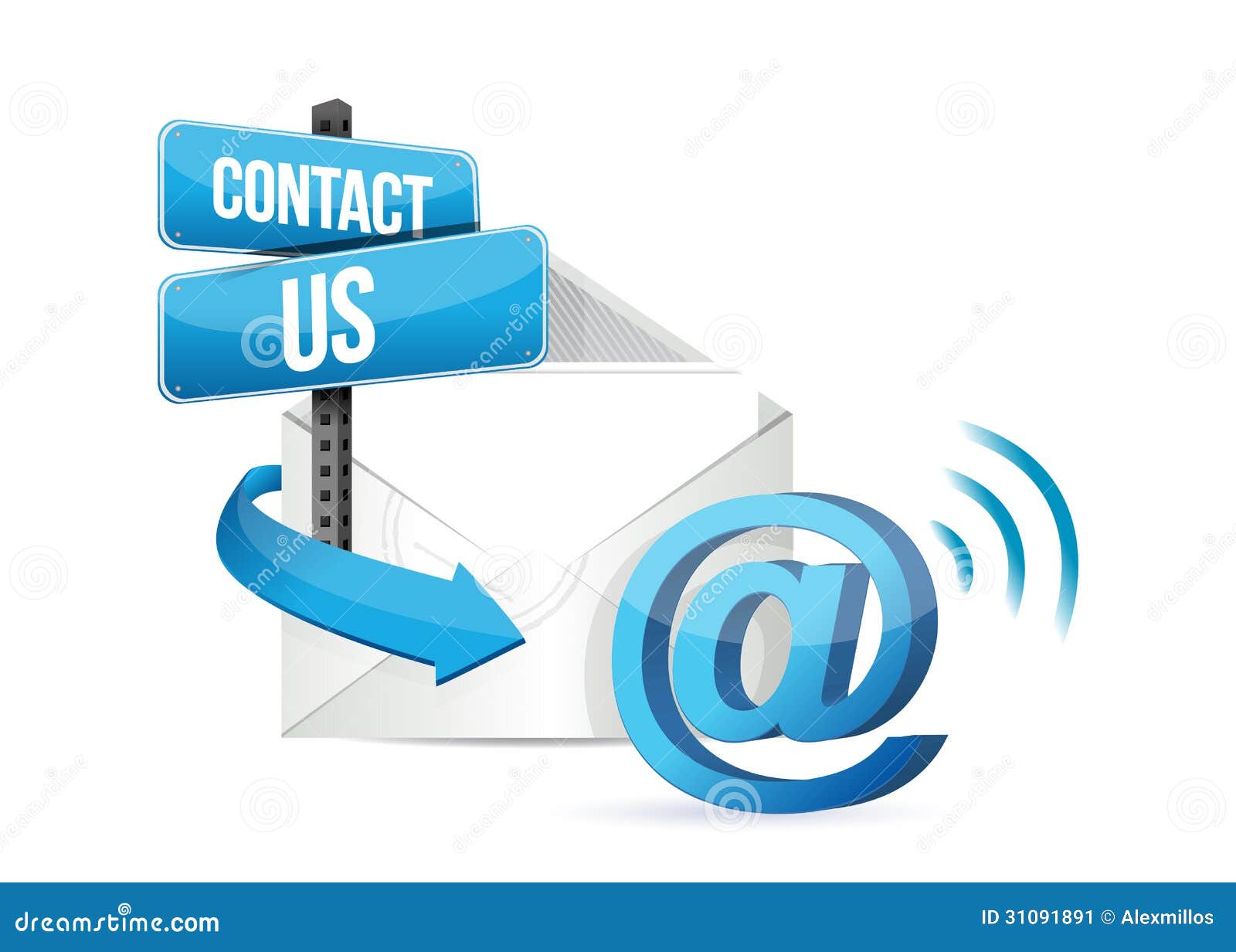 Contact Us Online Email Sign Stock Illustration - Illustration of ...