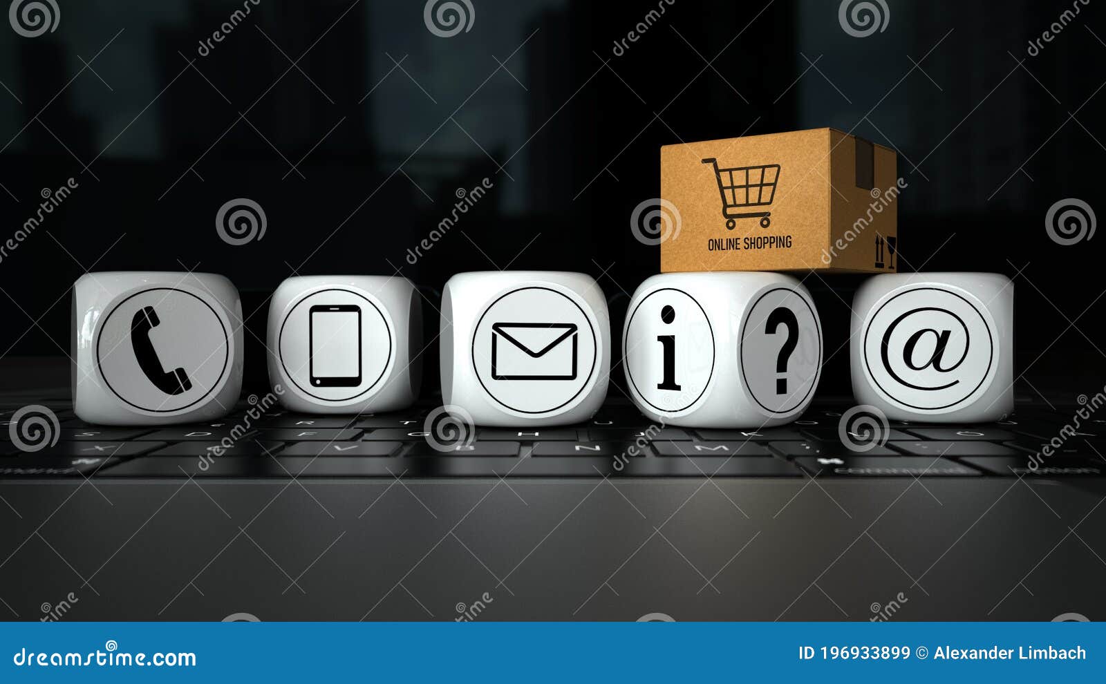 Contact Us Online Shopping stock illustration. Illustration of parcel ...