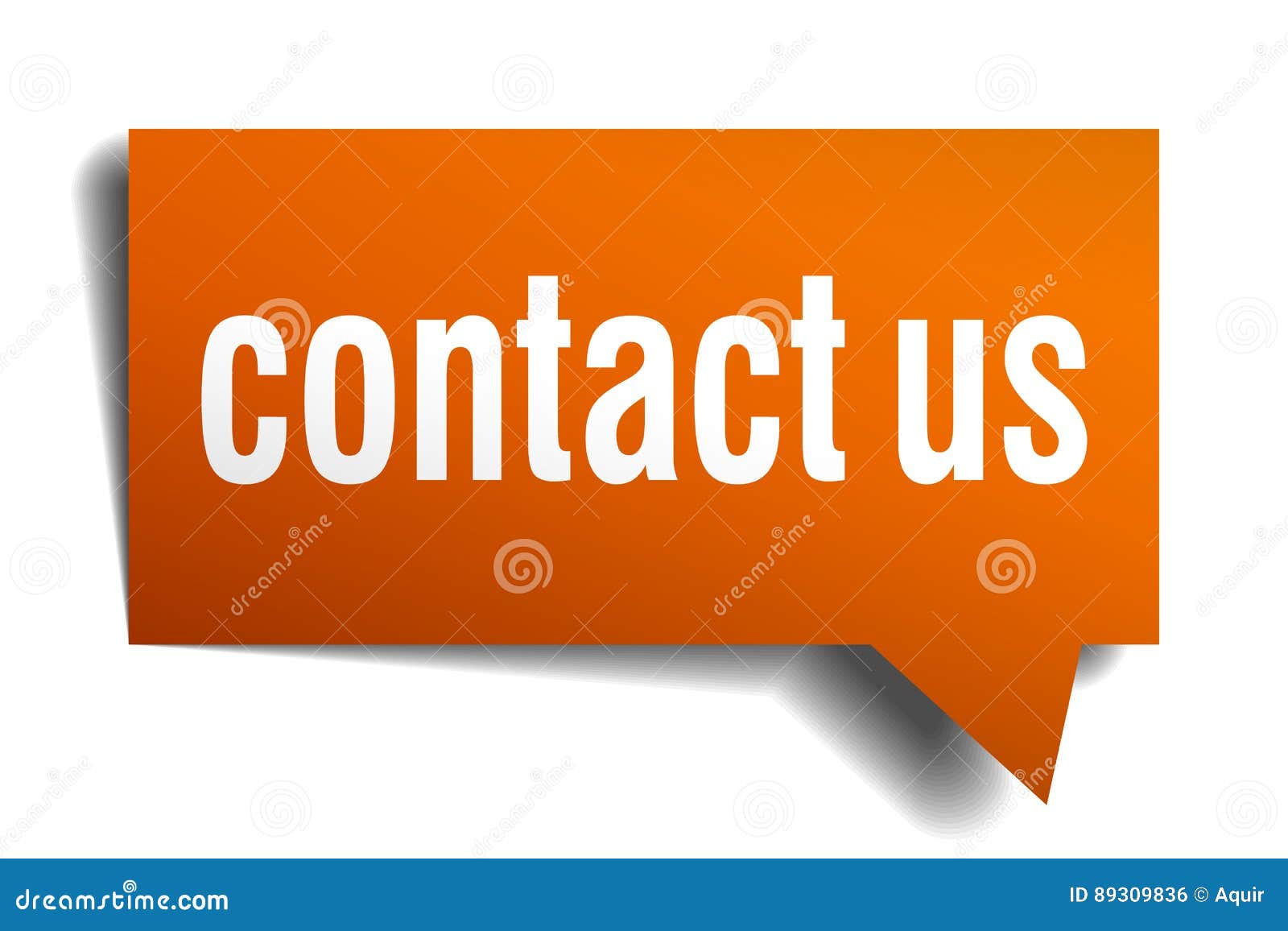 Contact Us Orange Speech Bubble Stock Vector - Illustration of square ...