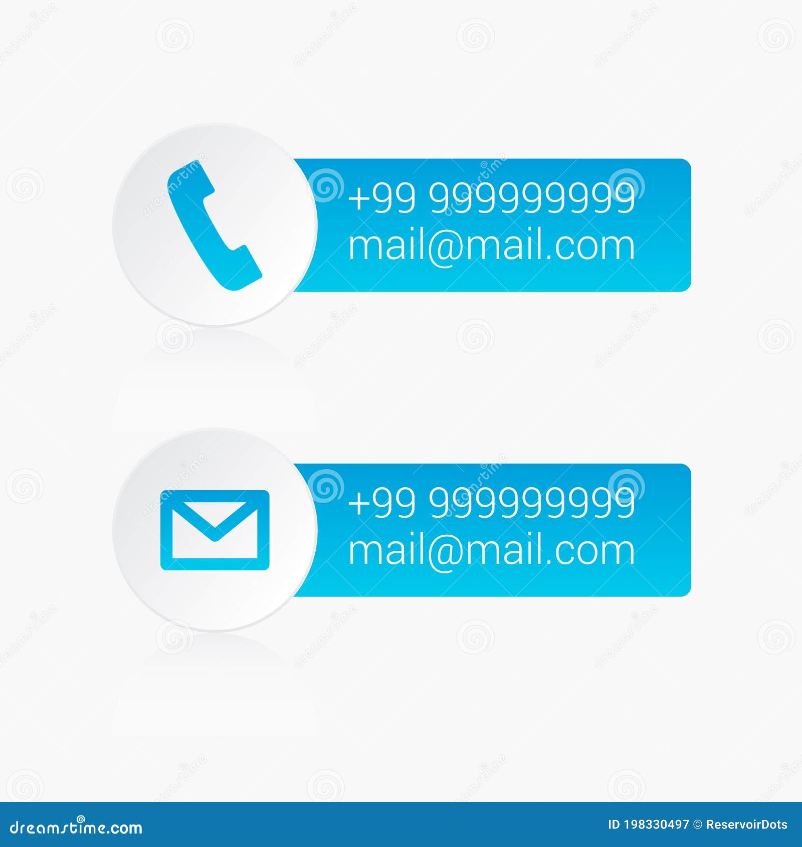 Contact Us Phone & Mail Labels Stock Vector - Illustration of vector ...
