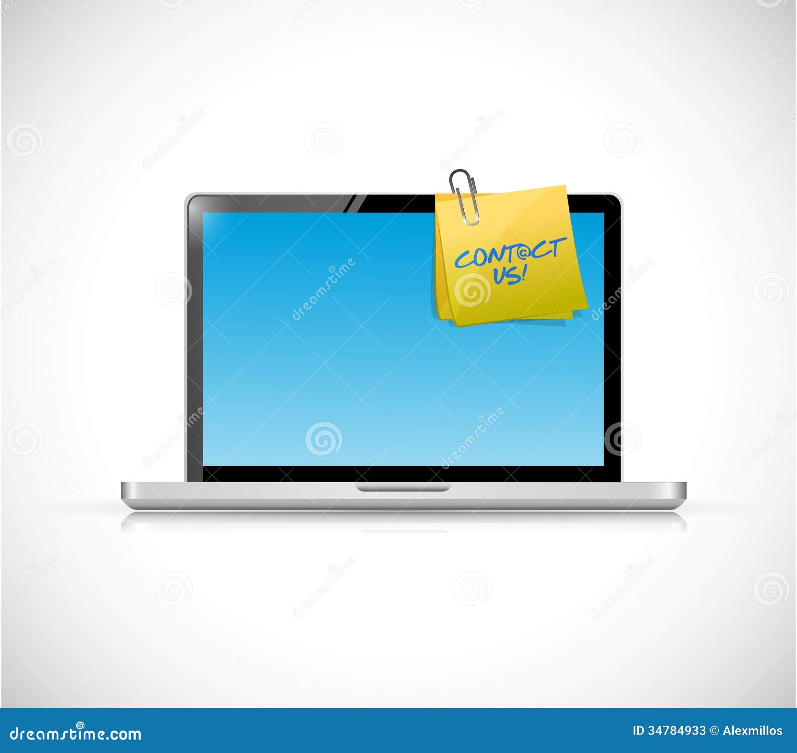 Contact Us Post on a Laptop. Illustration Design Stock Illustration ...