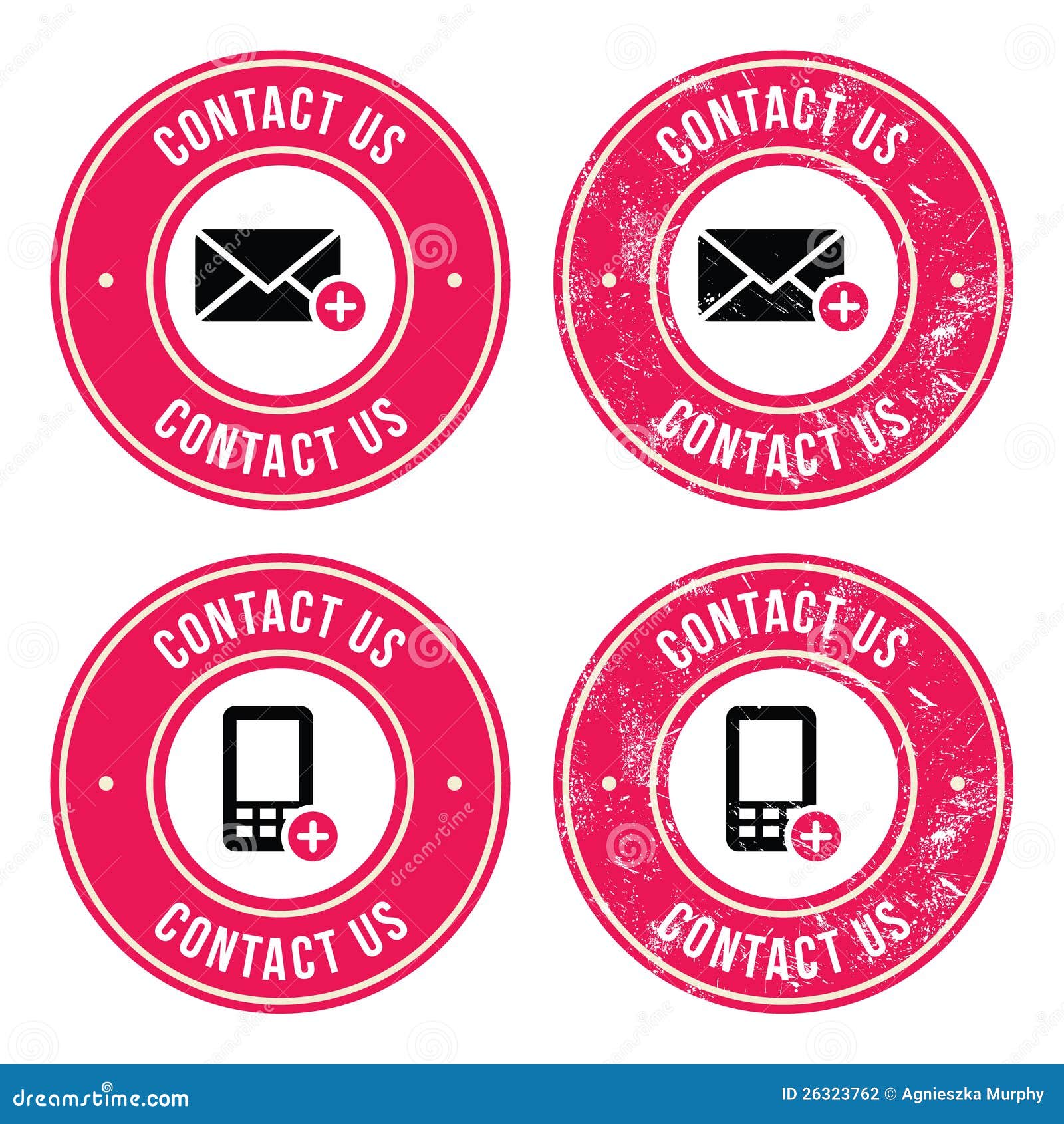 Contact Us Retro Old Labels with Phone, Email Icon Stock Illustration ...