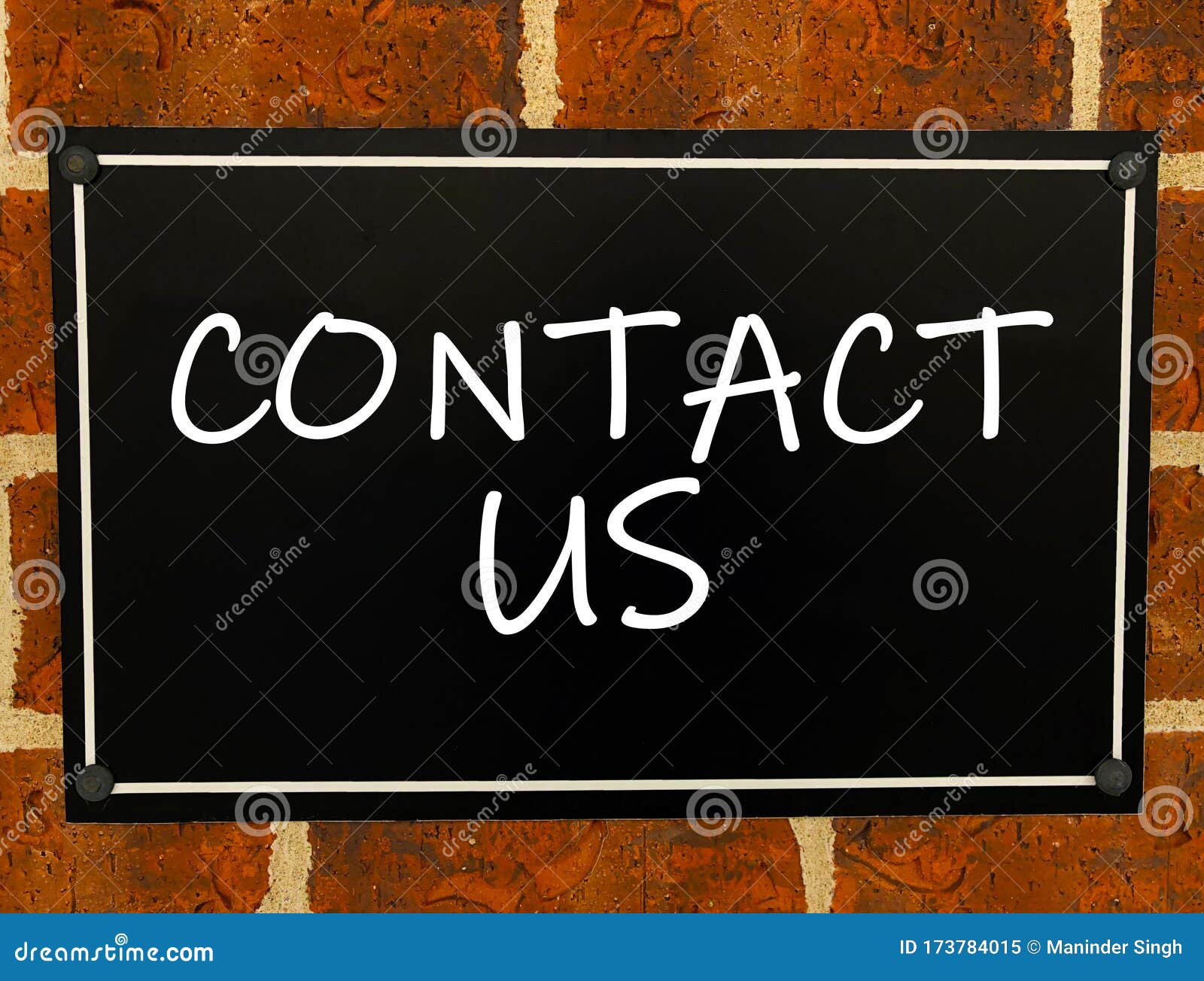 Contact Us Sign on a Black Board. Stock Image - Image of wall, contact ...