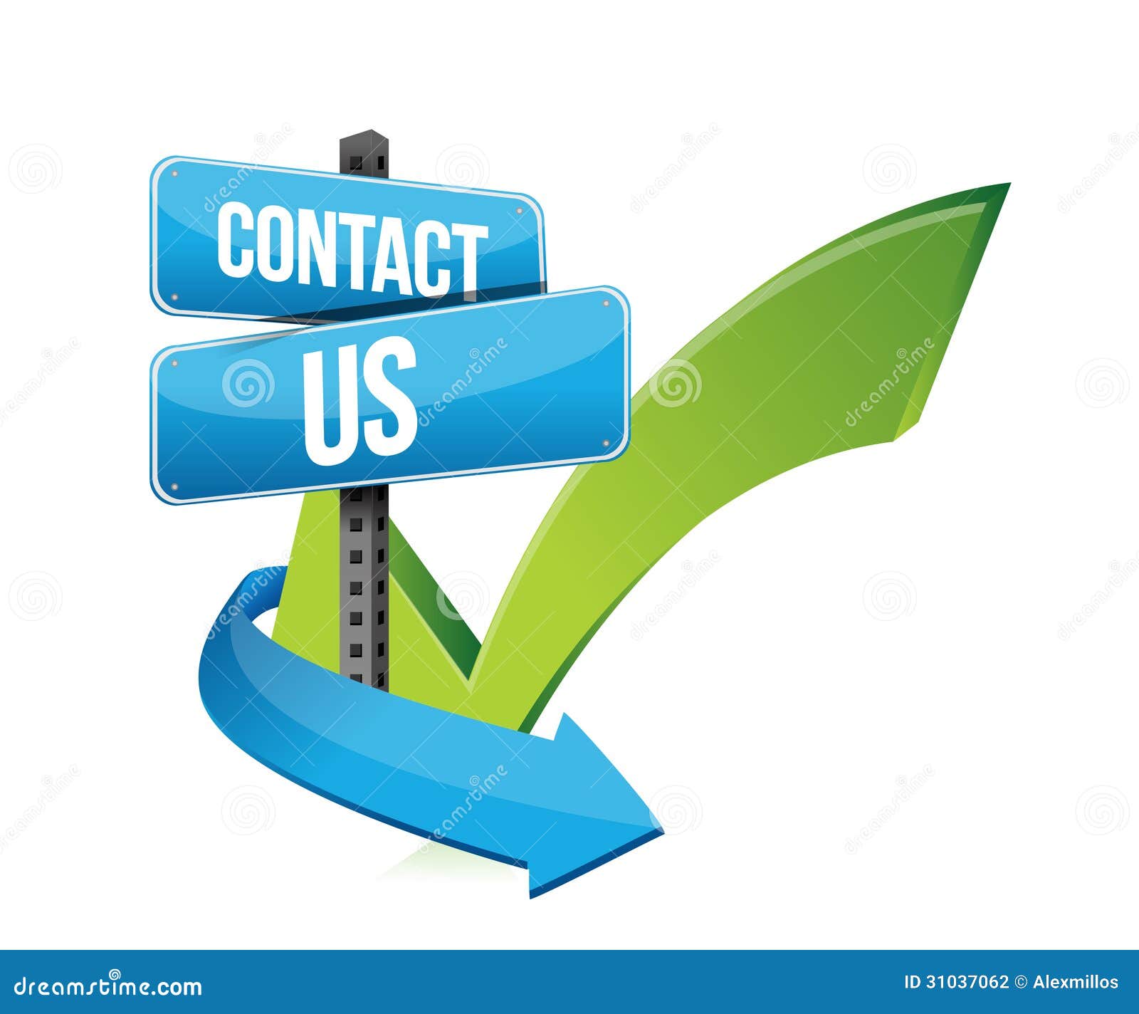 Contact Us at Sign and Checkmark Stock Illustration - Illustration of ...