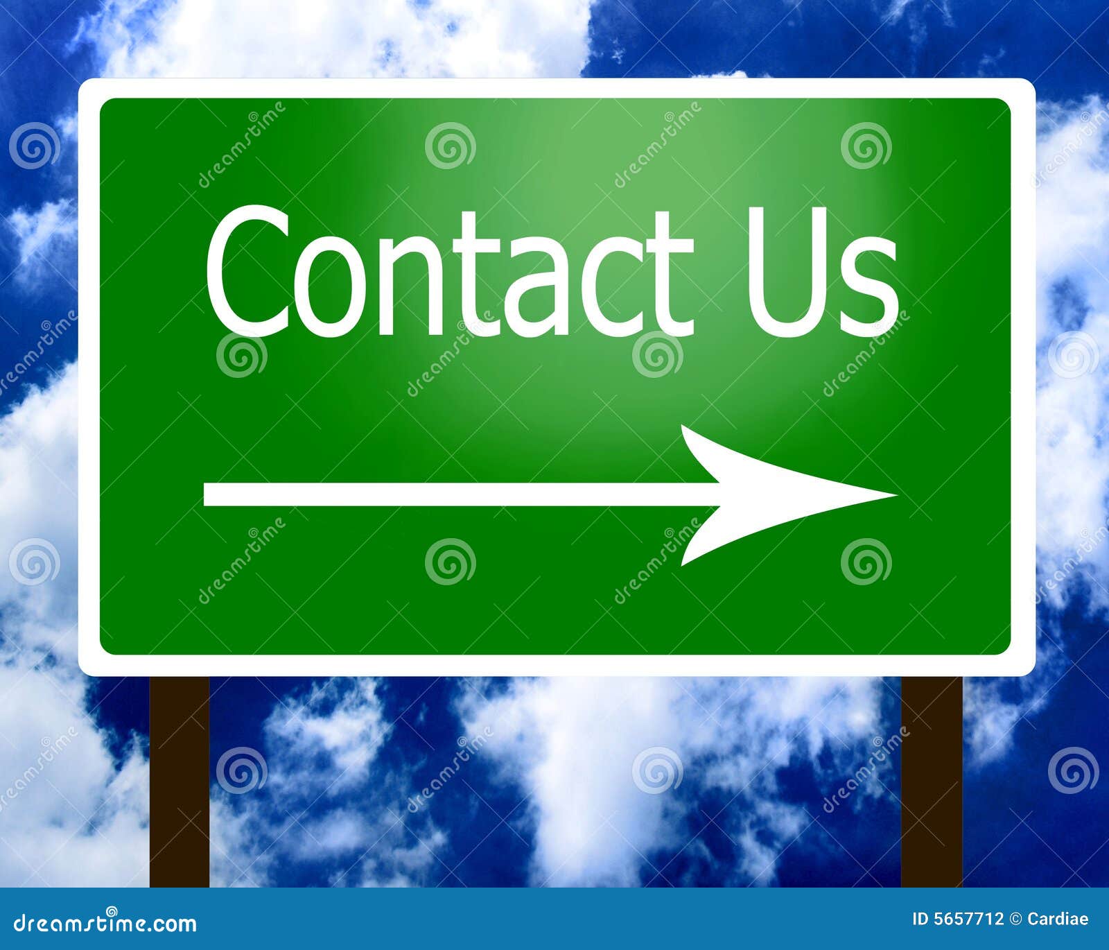 Contact Us Sign Guidepost Arrow Right Stock Illustration - Illustration ...