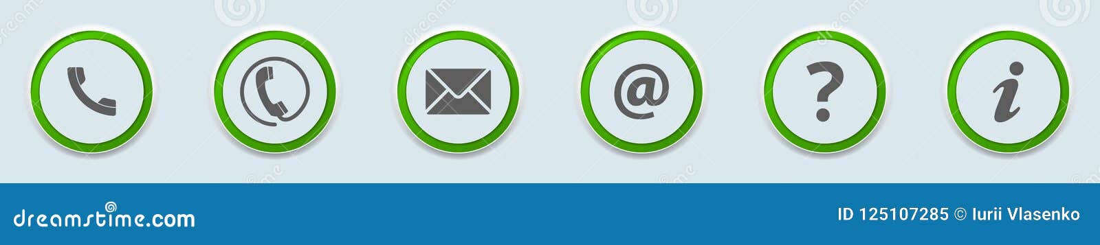 Contact Us Support Service Buttons Illustration Set Stock Vector ...