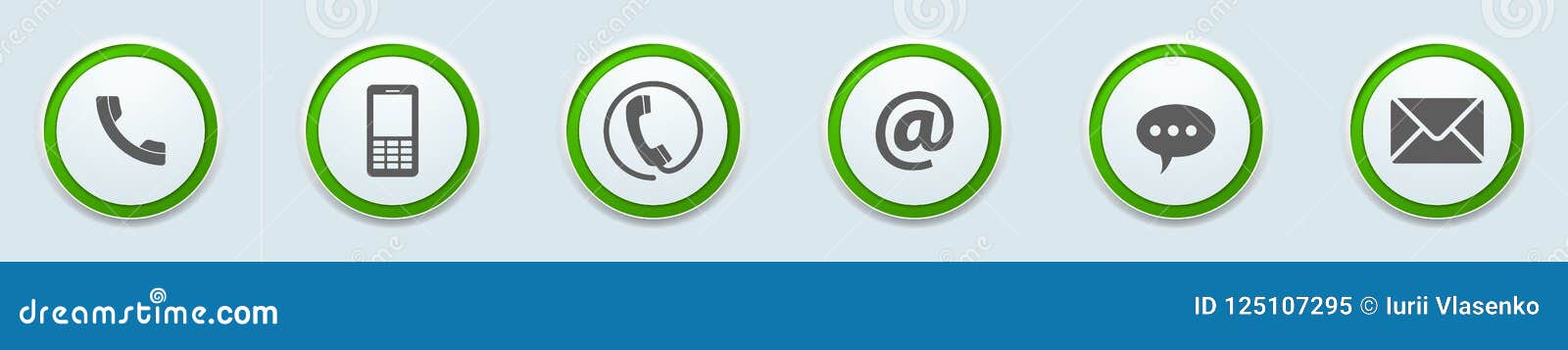 Contact Us Support Service Buttons Illustration Set Stock Vector ...