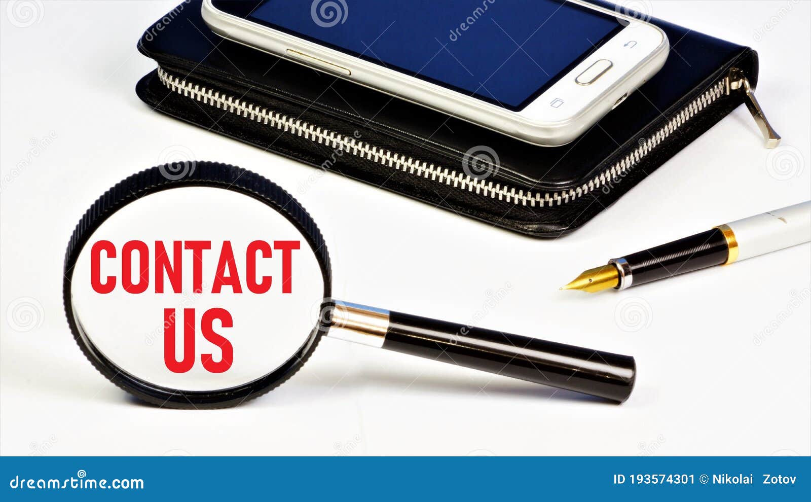 Contact Us-text Label. Communication, Cooperation, and Business ...