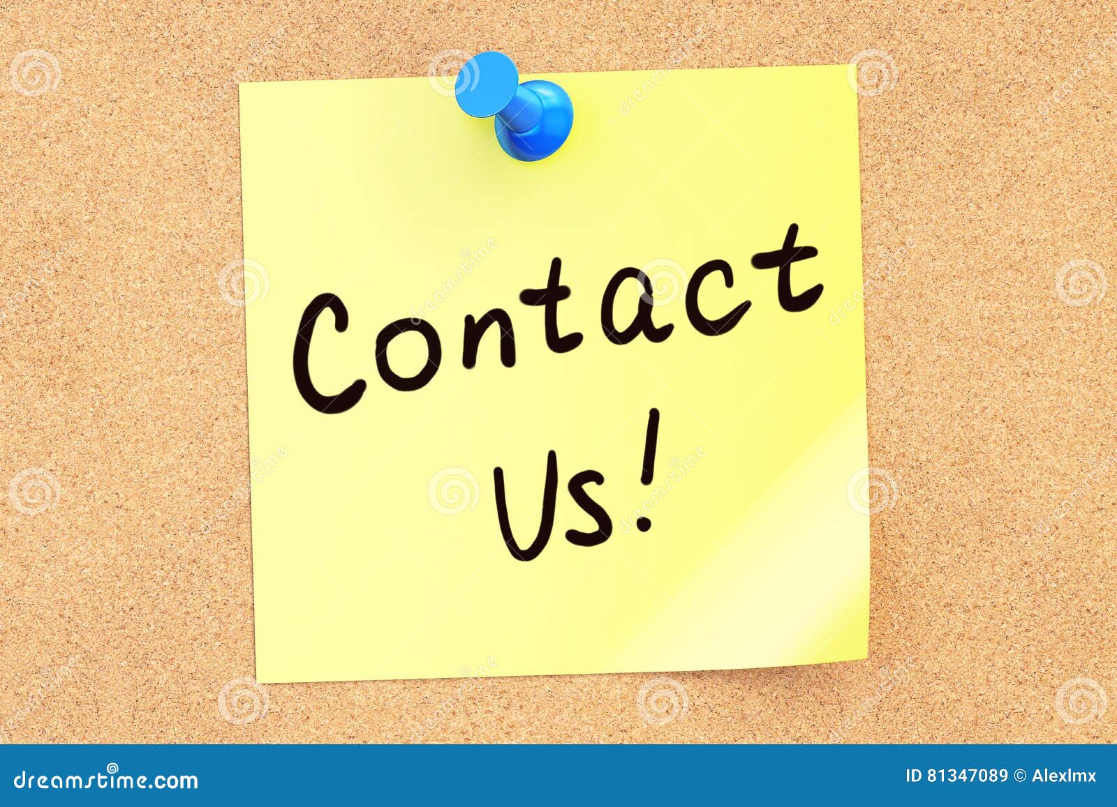 Contact Us Text on a Sticky Note Pinned Stock Illustration ...