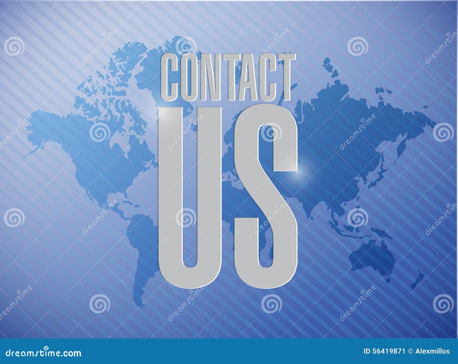 Contact Us World Map Sign Concept Stock Illustration - Illustration of ...