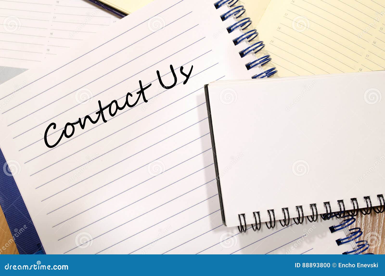 Contact Us Write on Notebook Stock Photo - Image of personal, deliver ...