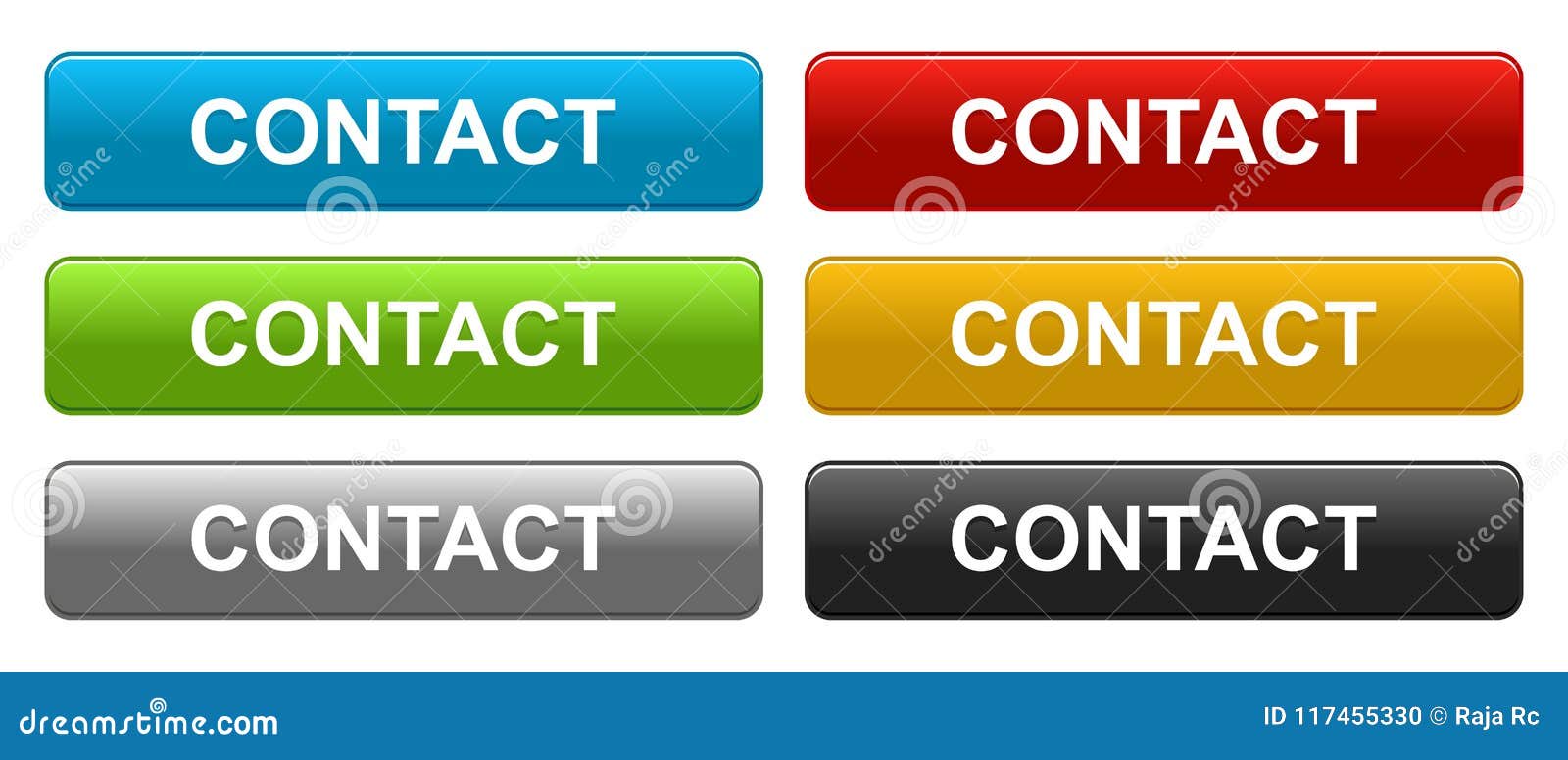 Contact Web Buttons on White Stock Vector - Illustration of contact ...