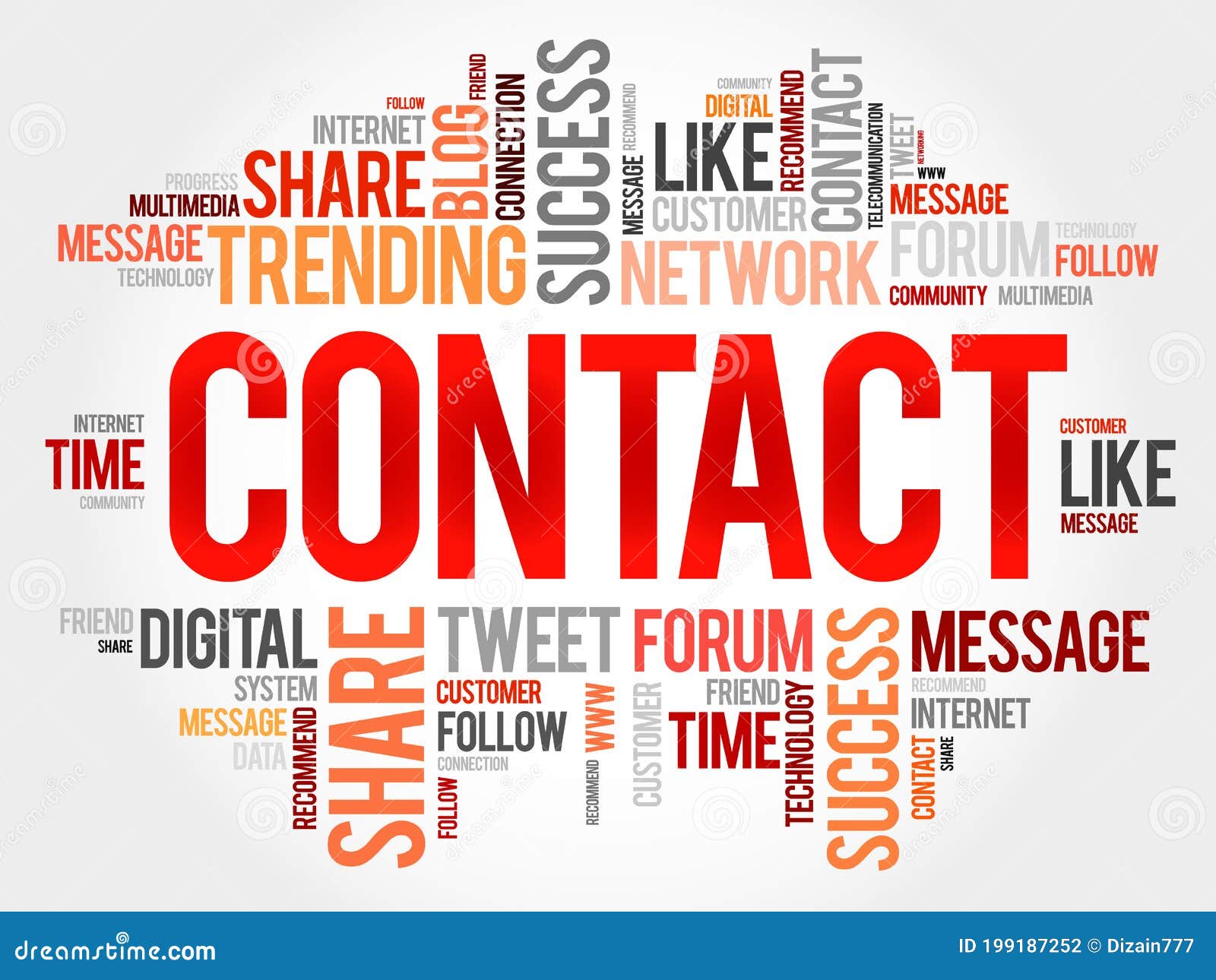 Contact word cloud stock illustration. Illustration of group - 199187252