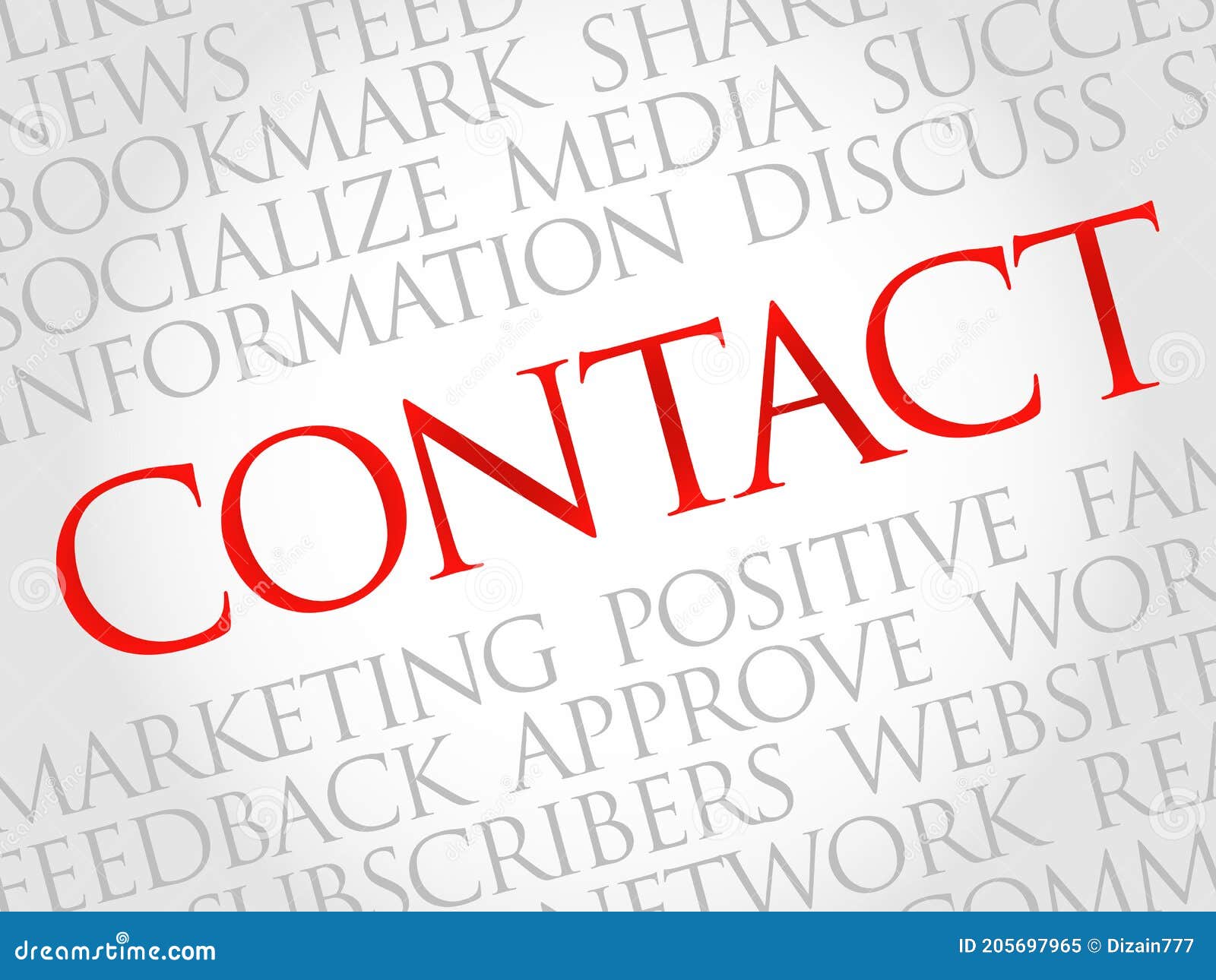 Contact word cloud stock illustration. Illustration of media - 205697965