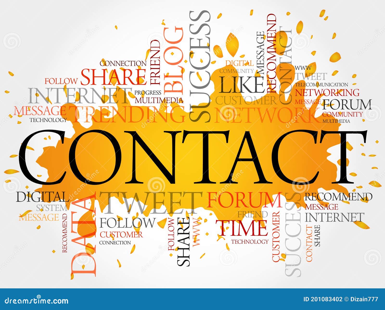 Contact word cloud stock illustration. Illustration of global - 201083402