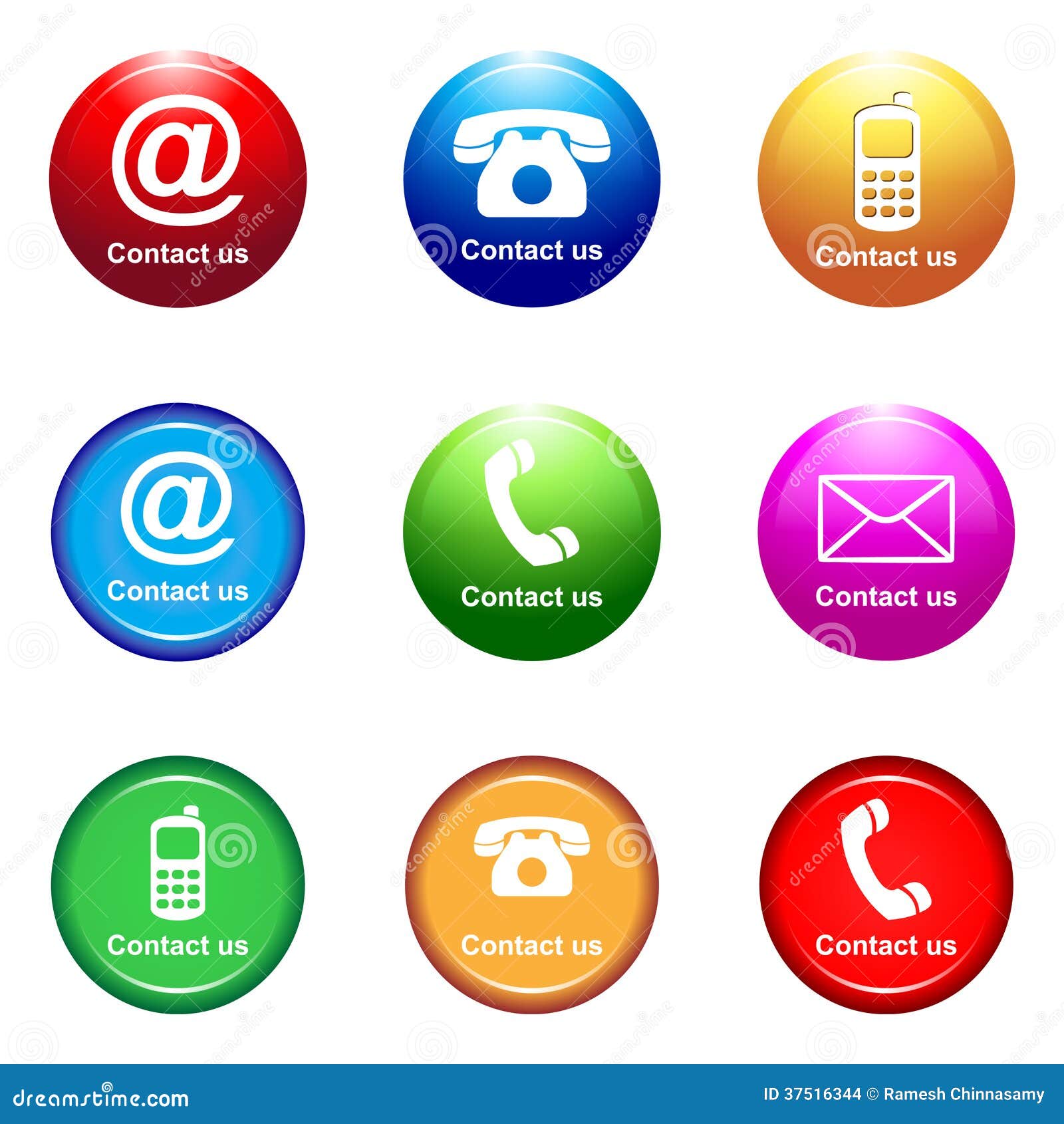 Contactez-nous illustration de vecteur. Illustration du bouton - 37516344