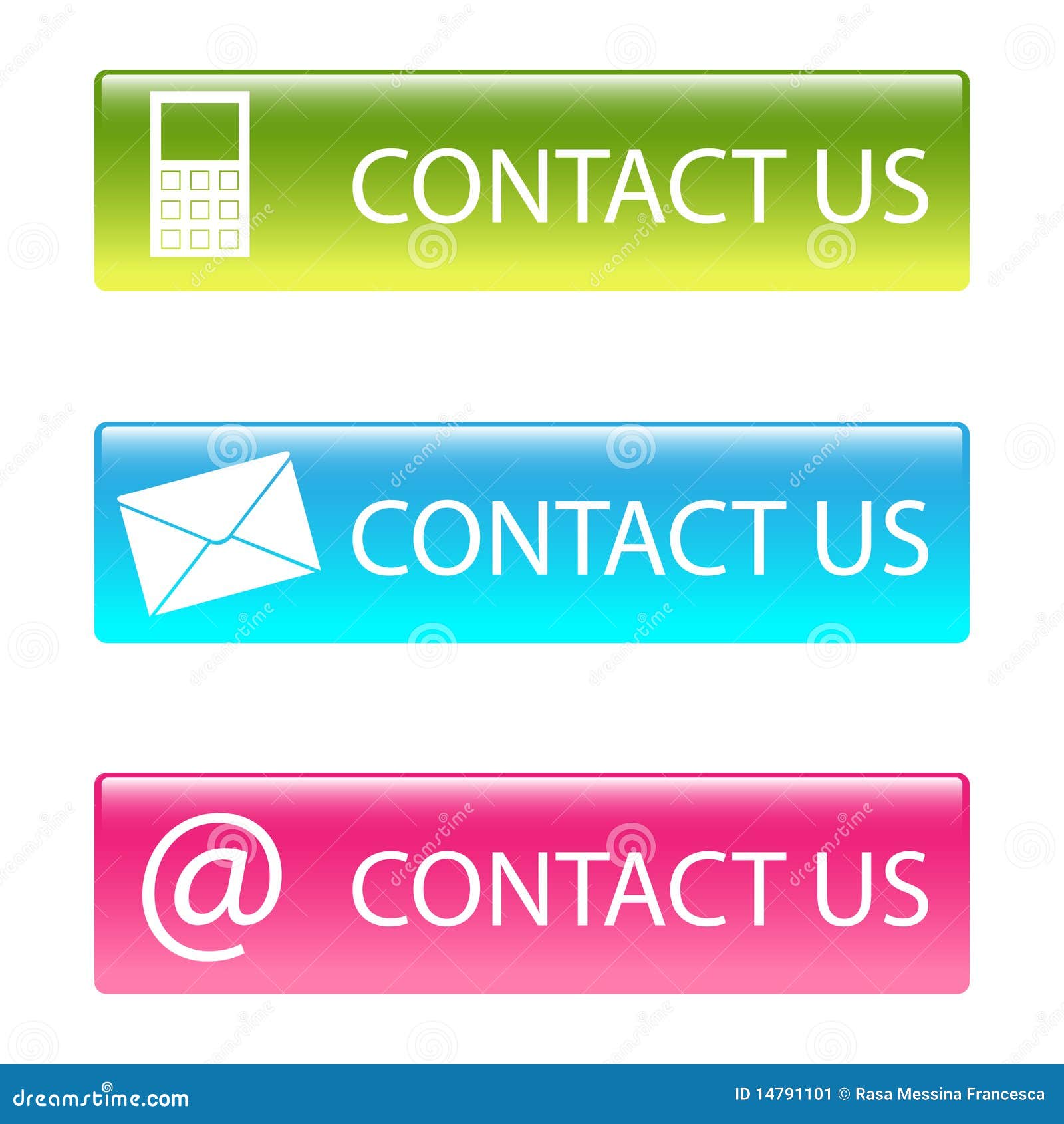 Contactez-nous des boutons illustration de vecteur. Illustration du ...