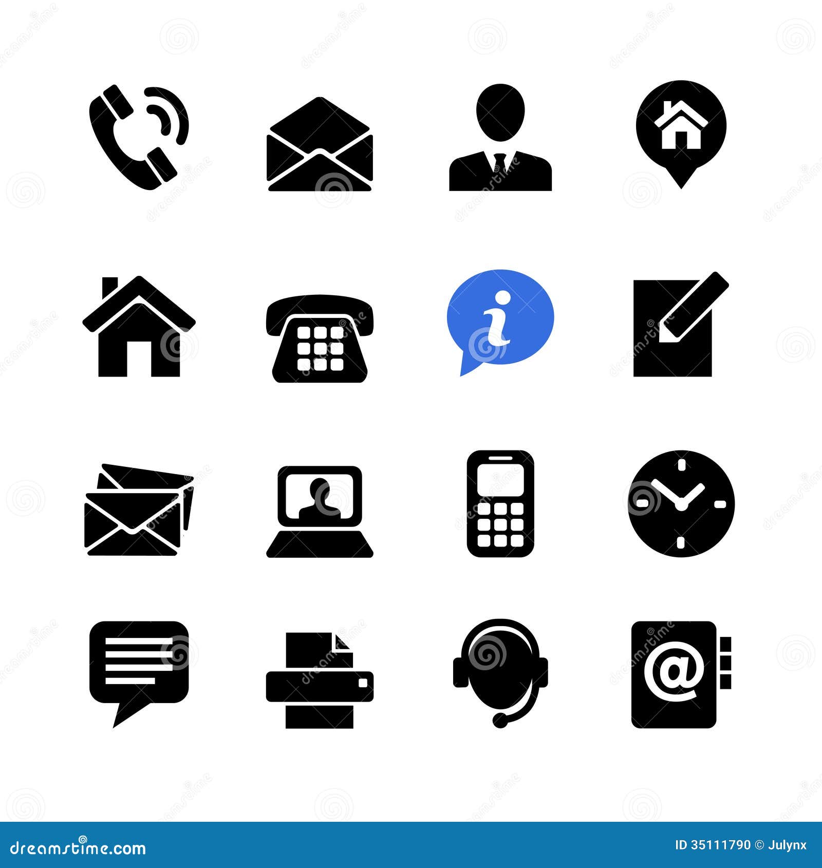 Contactez-nous Réglé D'icône De Web Illustration de Vecteur ...