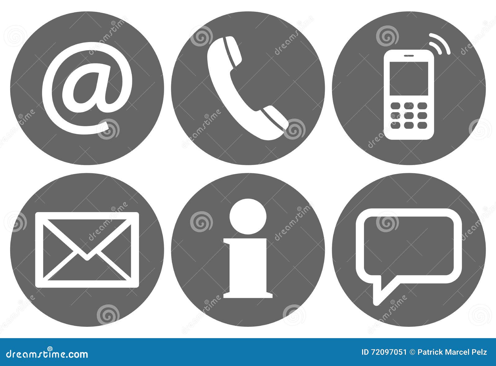 Contactez-nous Six Icônes Réglées Illustration de Vecteur - Illustration du facultatif, combiné ...