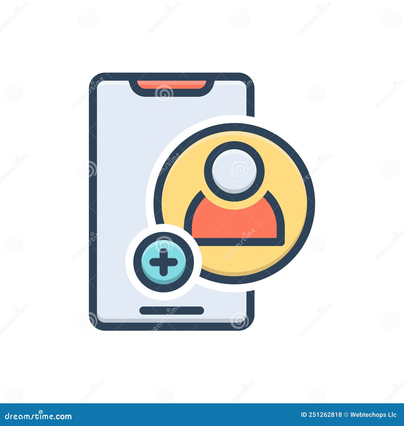 Color Illustration Icon for Contacting, Communication and Contact Stock ...