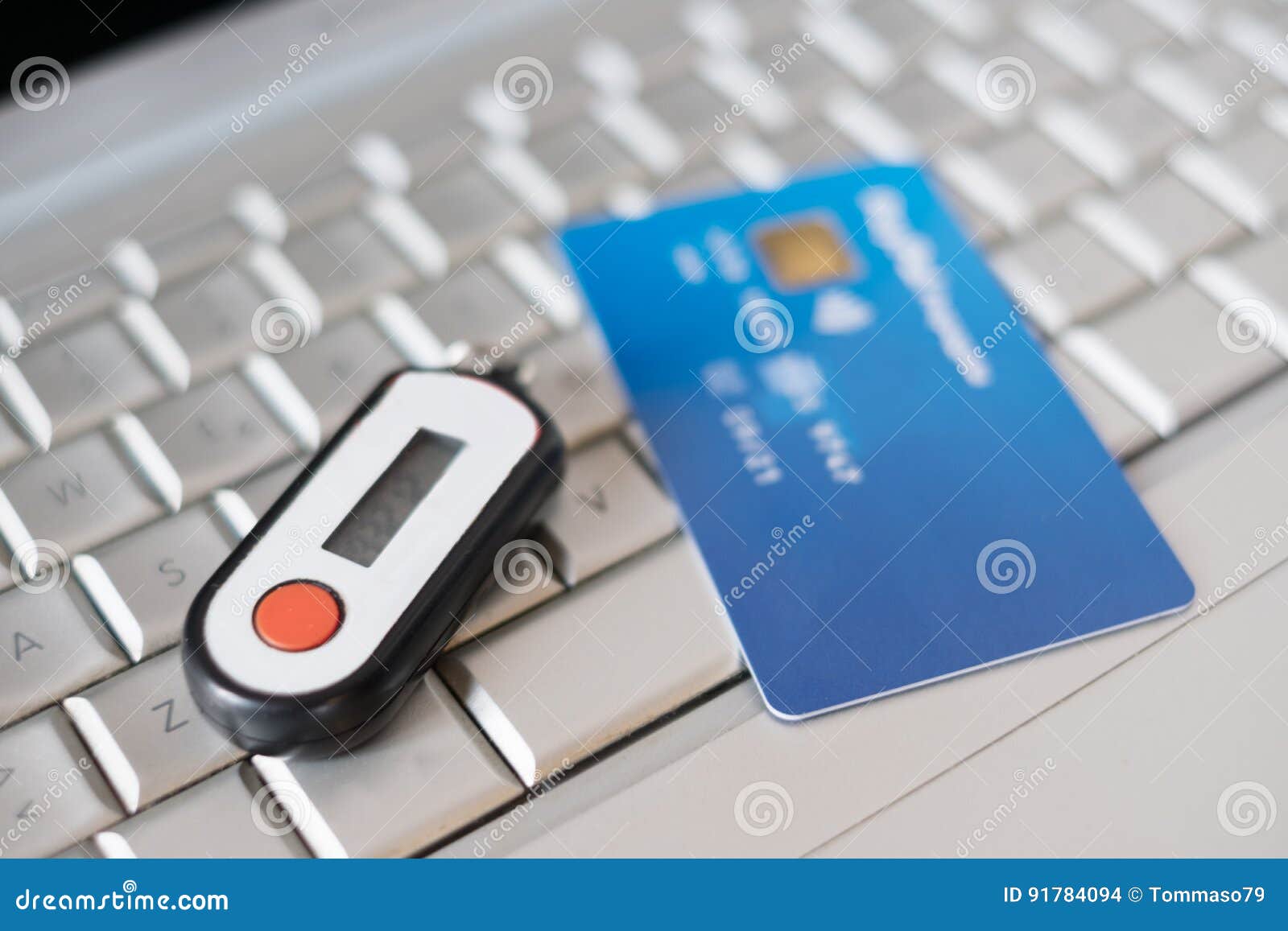 Contactless Credit Card and Security Pin Generator Stock Photo - Image ...