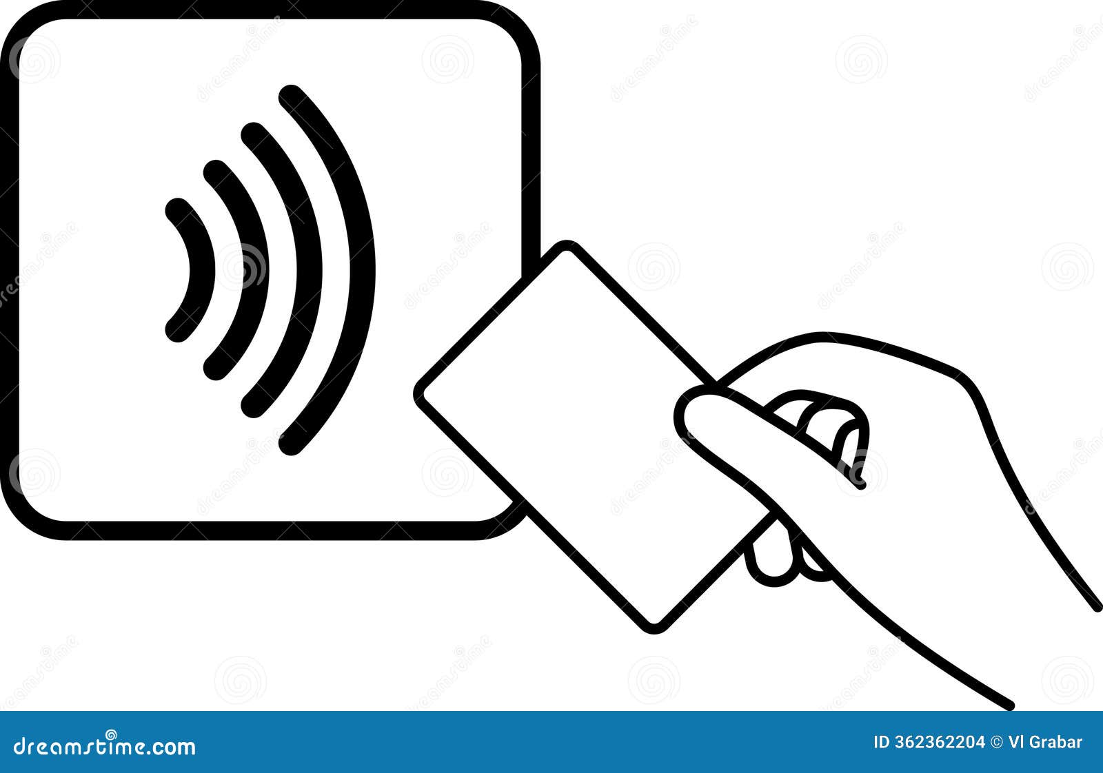 Contactless NFC Wireless Pay Sign. Nfc Payment Vector Illustration ...