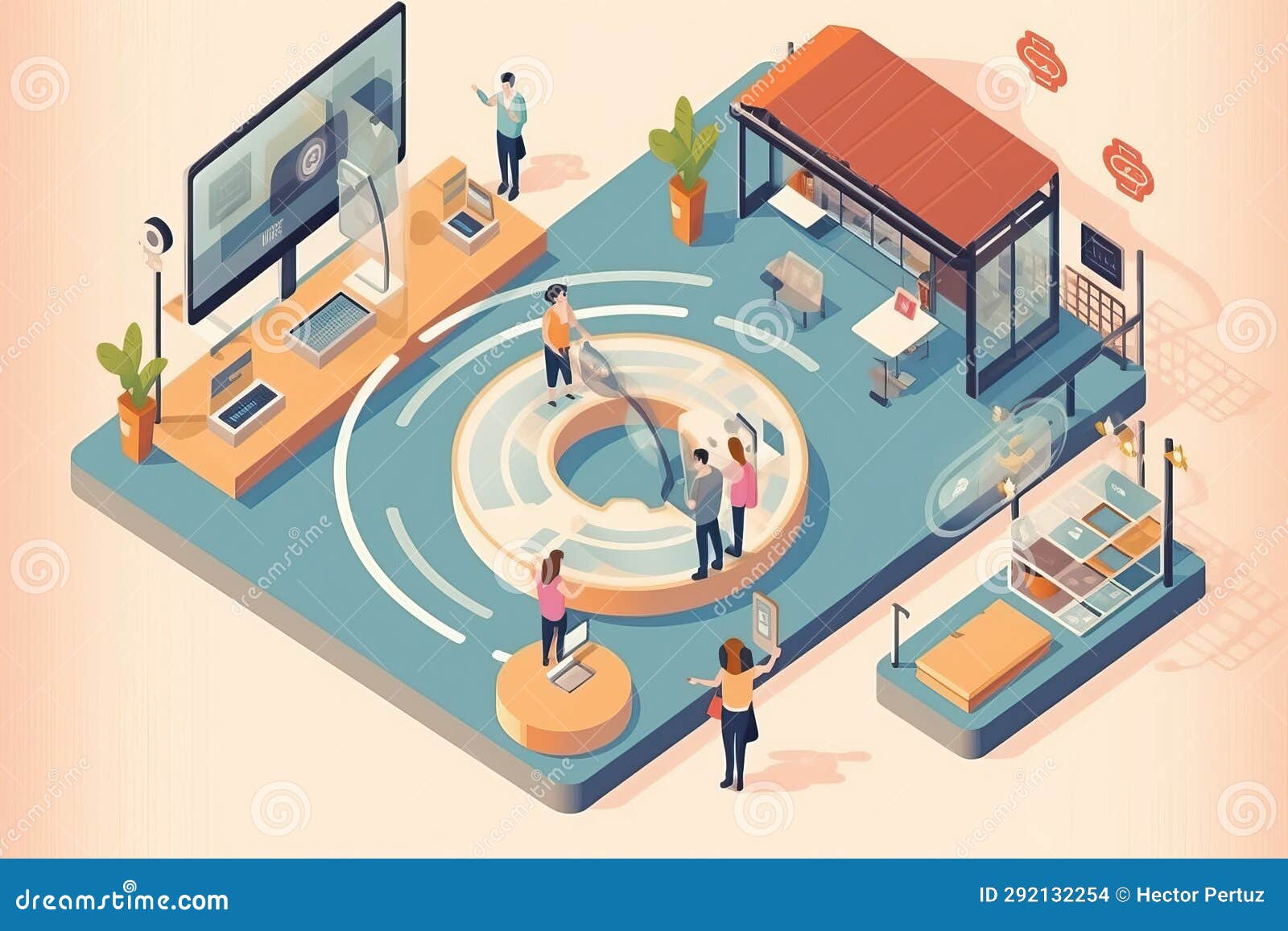 Contactless Payment Isometric Plan Vector Conceptual Illustration Stock ...