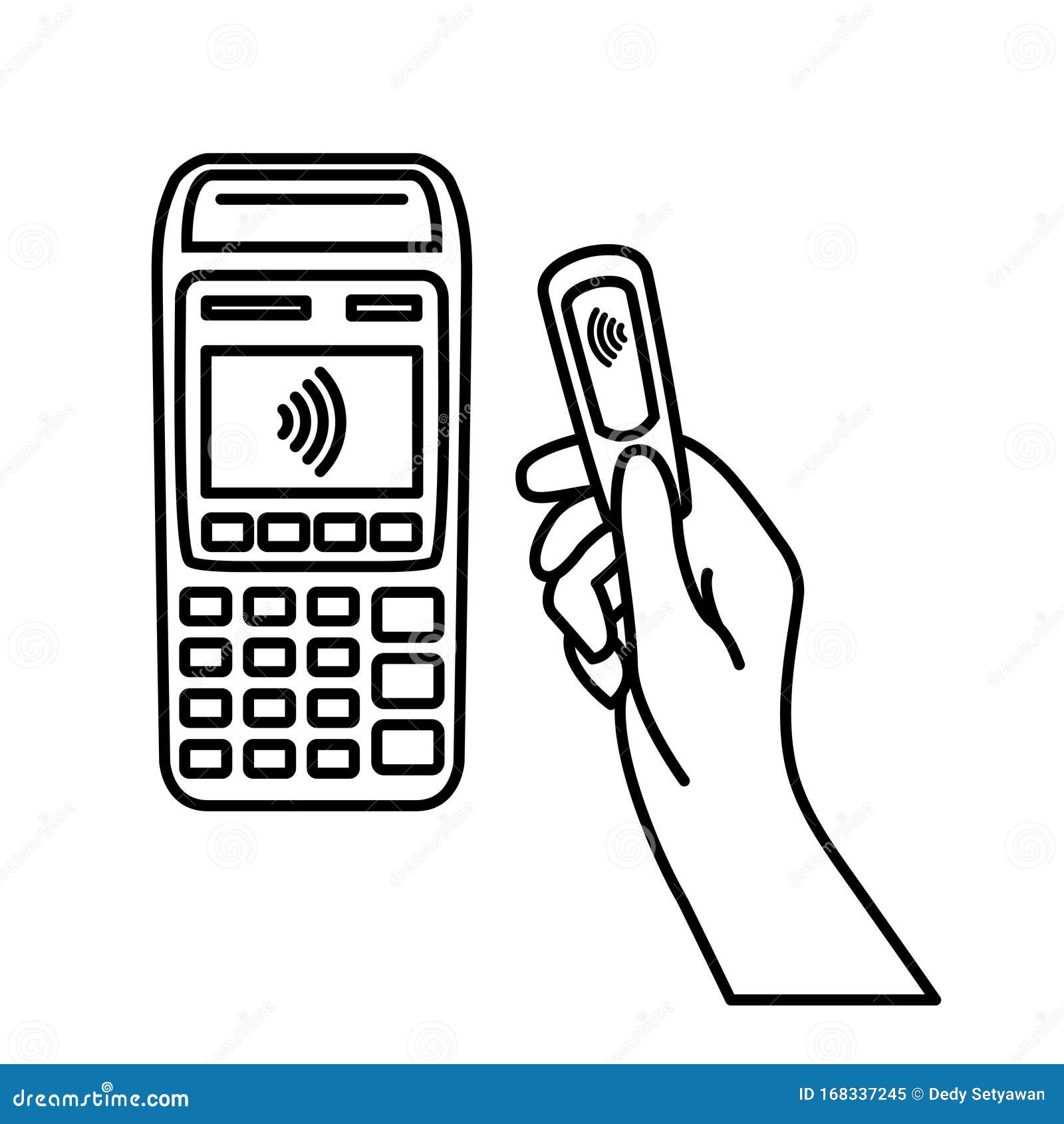 Contactless Payment Outline Icon Editorial Image - Illustration of ...